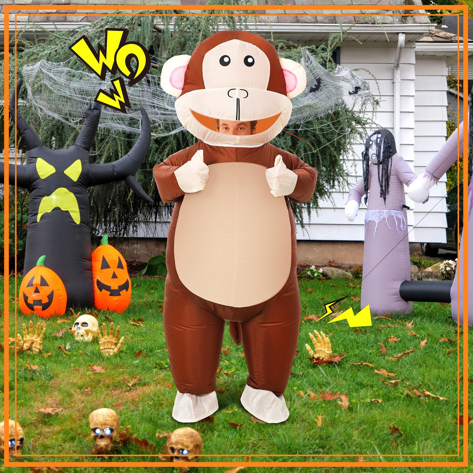 Snapklik.com : Monkey Costume Inflatable Adult 5-6 Ft Monkey Costume ...