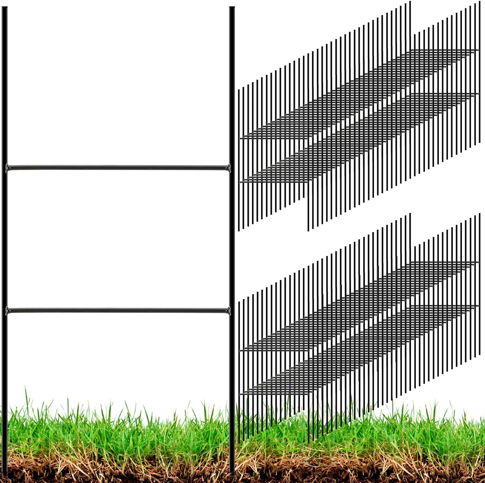 Amazon.com : Therwen 100 Pcs Black H Stakes for Yard Signs Metal Heavy ...