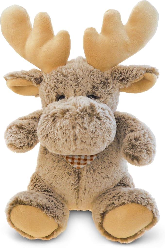 Amazon.com: DolliBu Plush Moose Stuffed Animal - Soft Fur Huggable ...