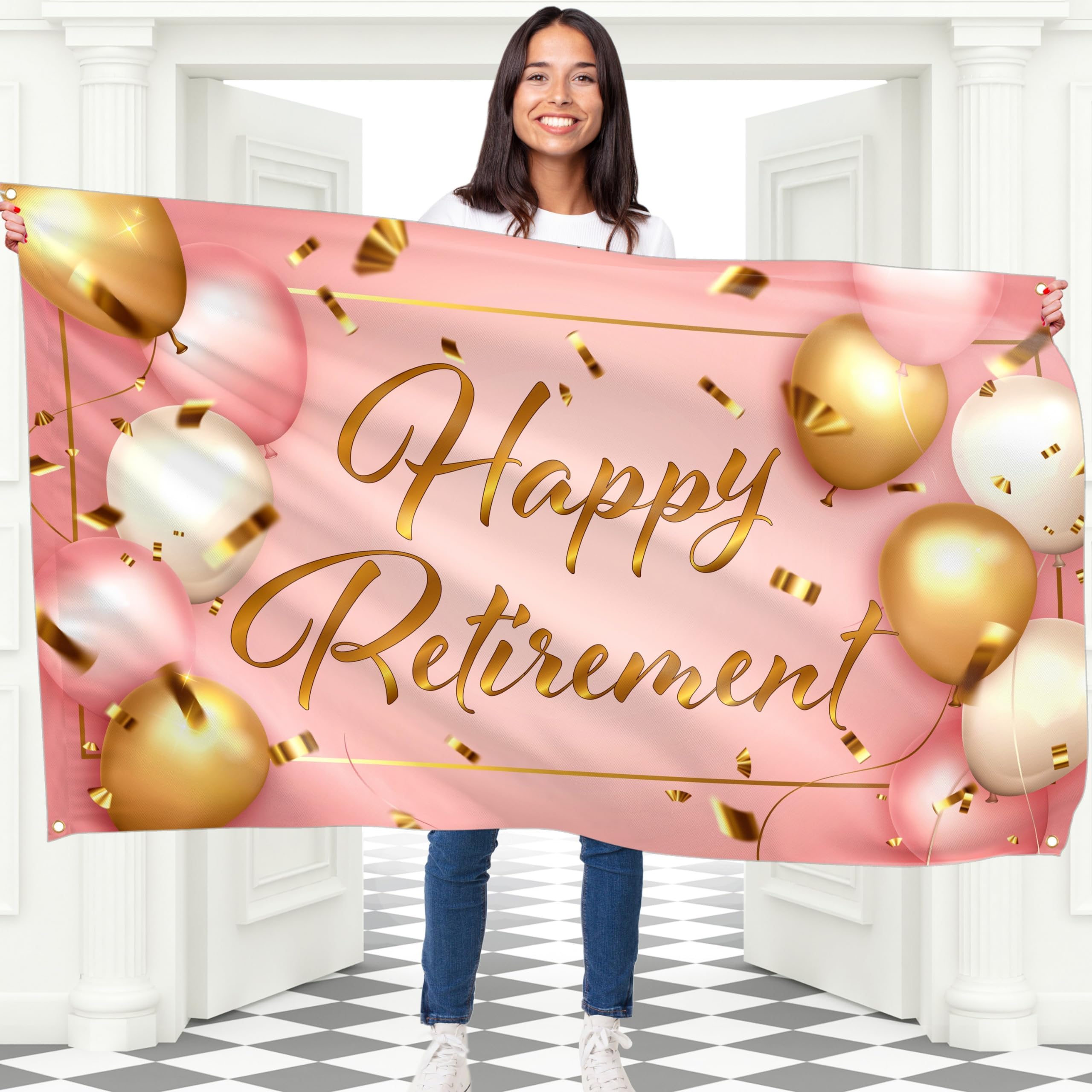 Amazon.com: Happy Retirement Banner - Happy Retirement Decorations ...
