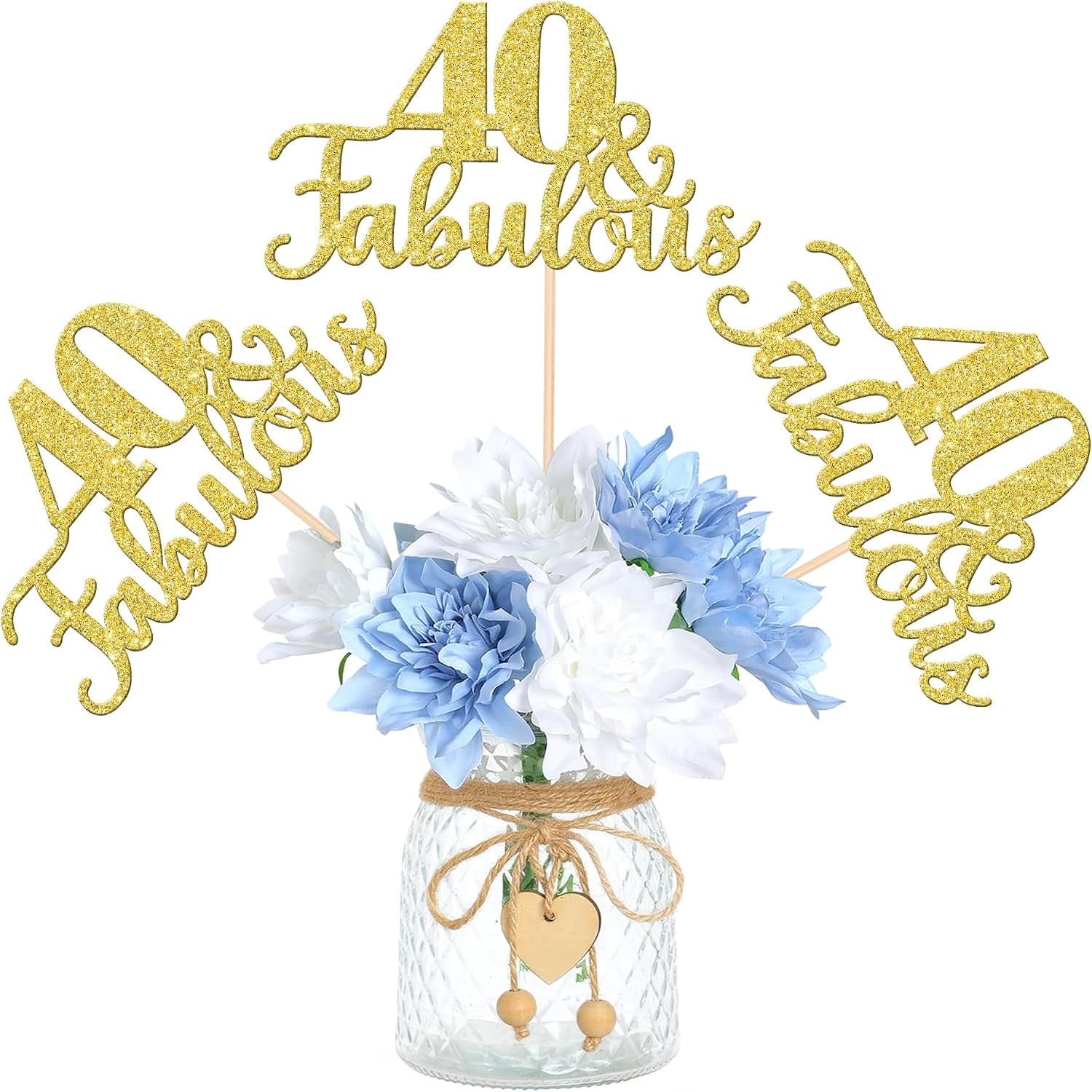 Amazon.com: 12 PCS 40 and Fabulous Centerpiece Sticks Double Sided ...