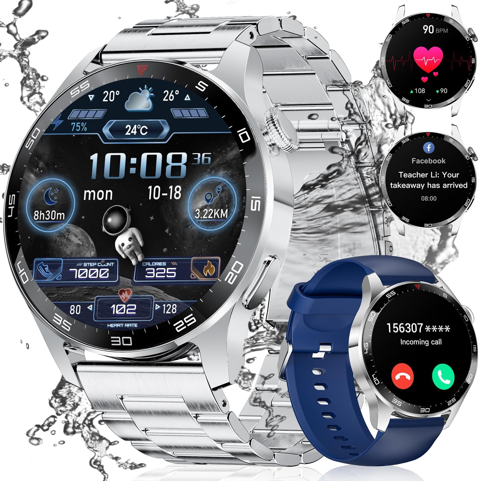 Amazon.com: LIGE Smart Watch for Men Women(Answer/Make Call),1.43" HD ...