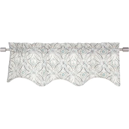 Amazon.com: Ellis Curtain Blissfulness 50" x 15" Lined Scallop Valance ...
