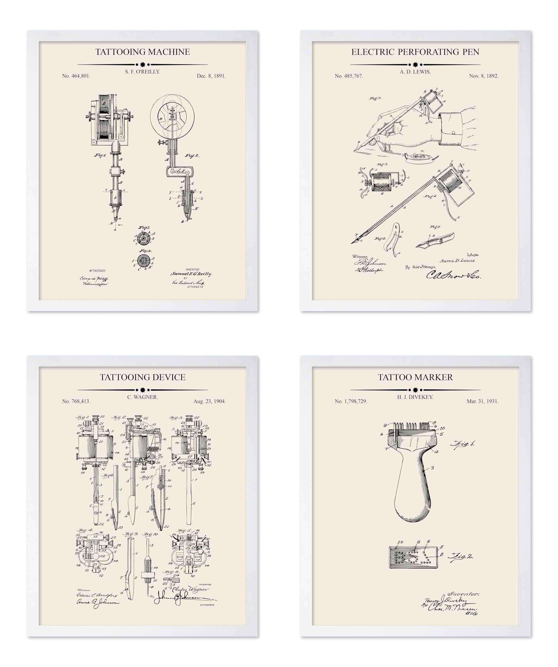 Tattoo Shop Blueprints Amazon.com: Poster Master 4 Piece Tattoo