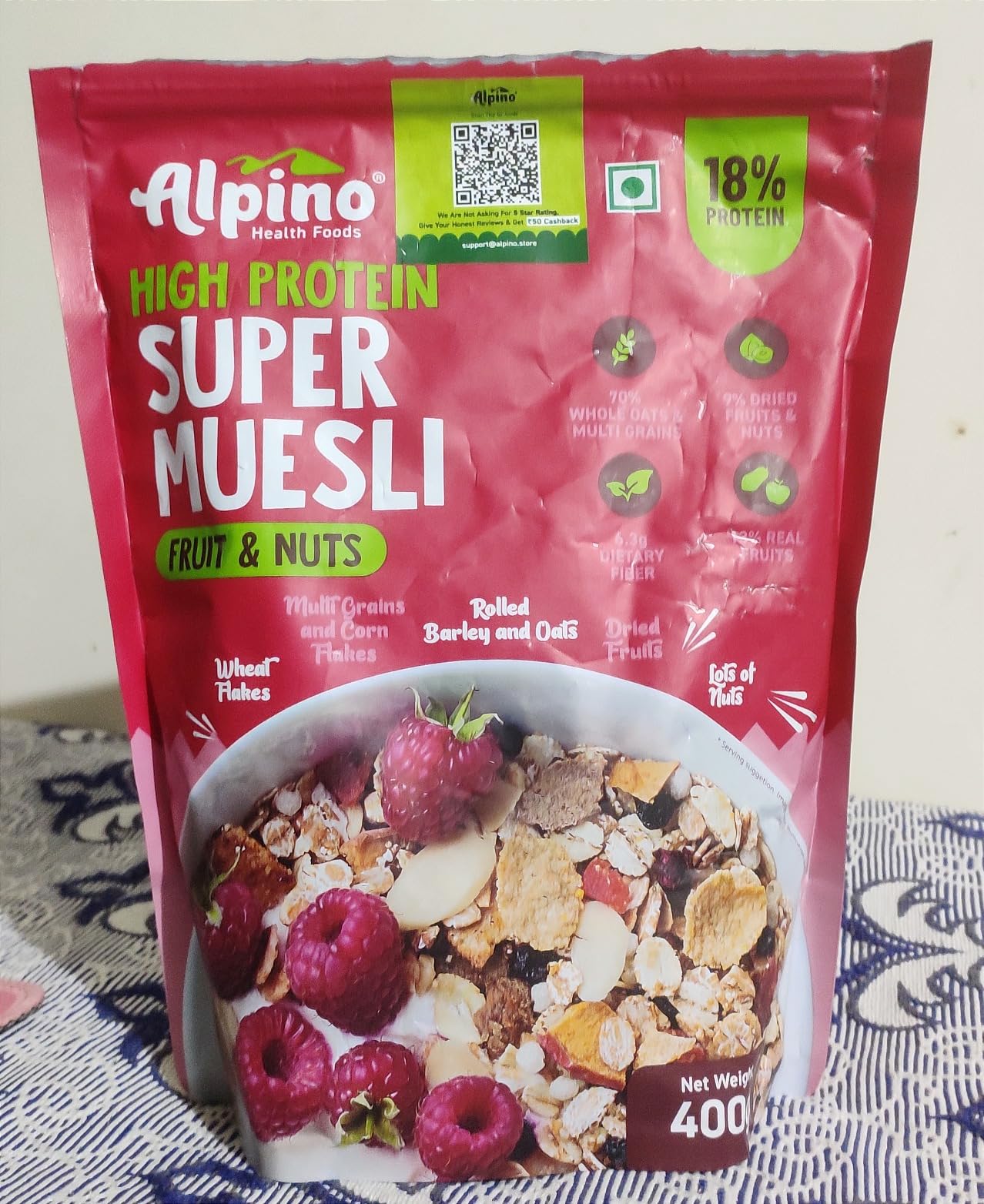 ALPINO High Protein Super Muesli Fruit and Nuts 750g - Dried Fruits ...