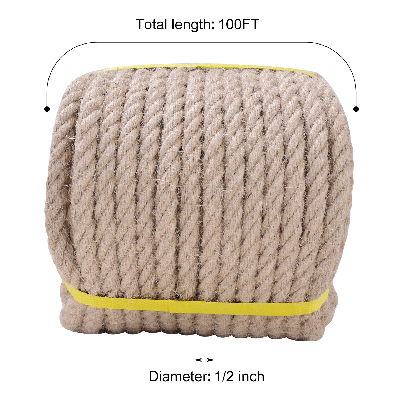 Snapklik.com : Jute Rope - Twisted Manila Natural Thick Hemp Rope ...