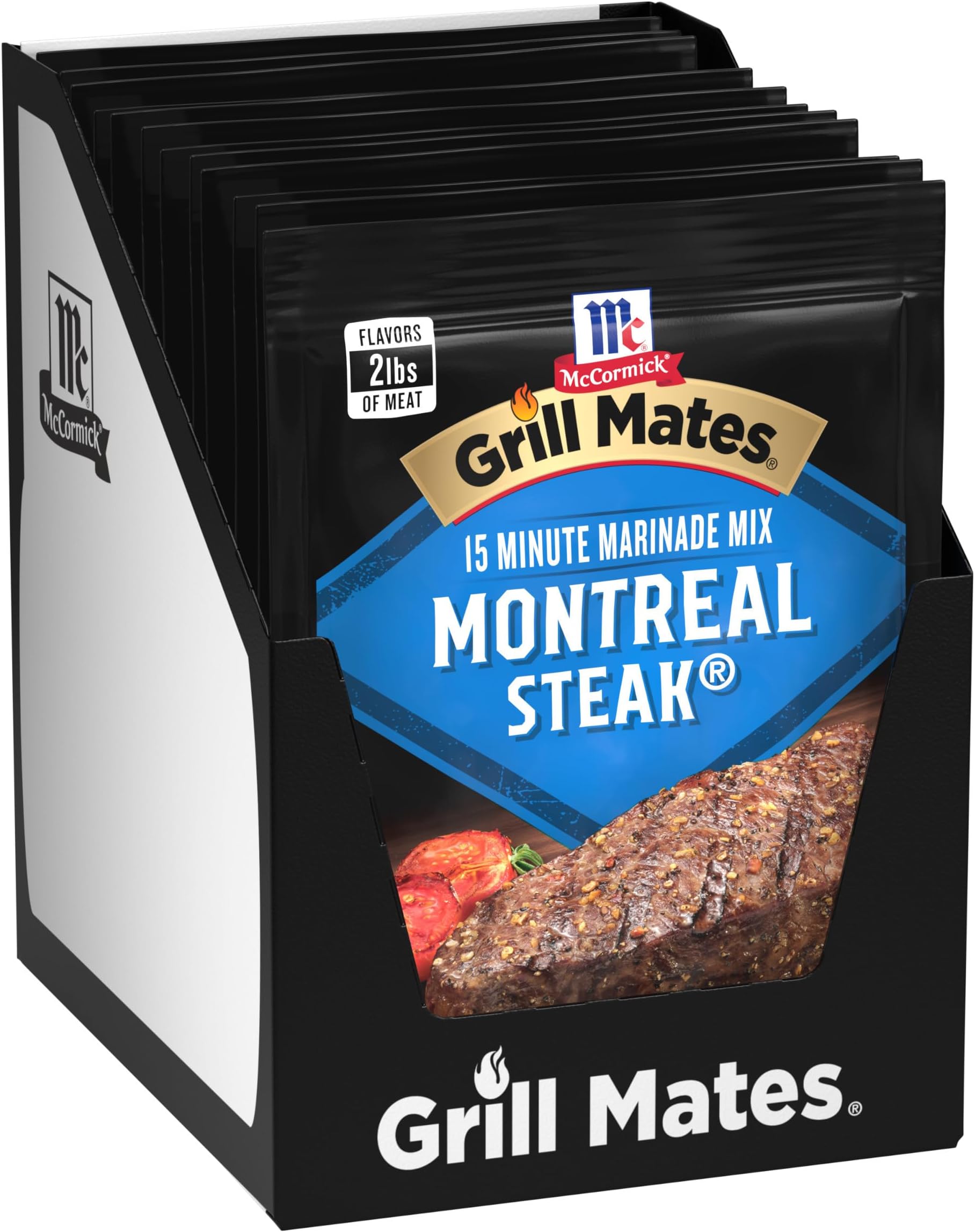 Amazon.com : McCormick Grill Mate MONTREAL STEAK Marinade .71oz (15 ...