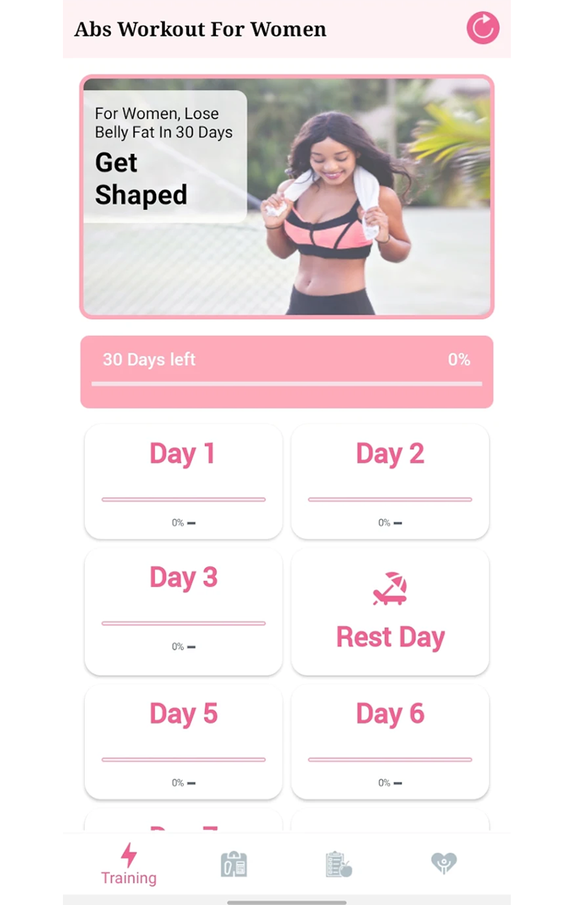 Six Pack in 30 Day ABS Women Workout Plan: 30 Day Fitness Challenge, Lose Weight In 30 Days, 30 ...