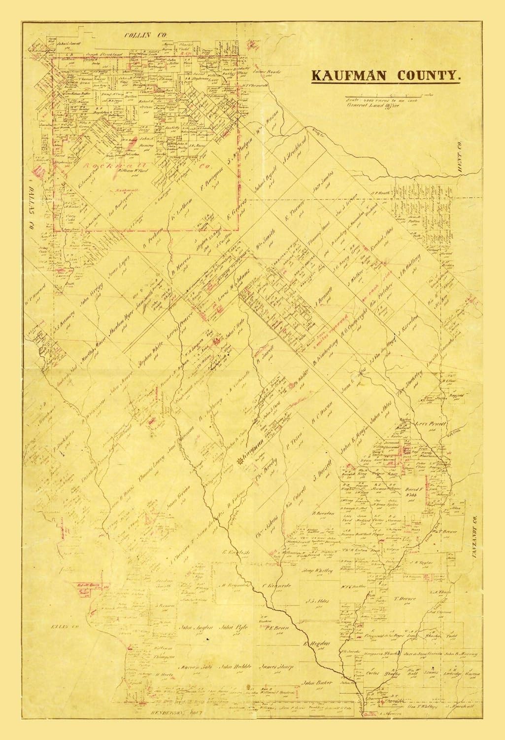Maps Of The Past - Historical Map of Kaufman County Texas - General ...