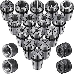 Yaocom 19 Pcs ER20 Spring Collet Set A M14 Thread Collet Clamping Nuts ...