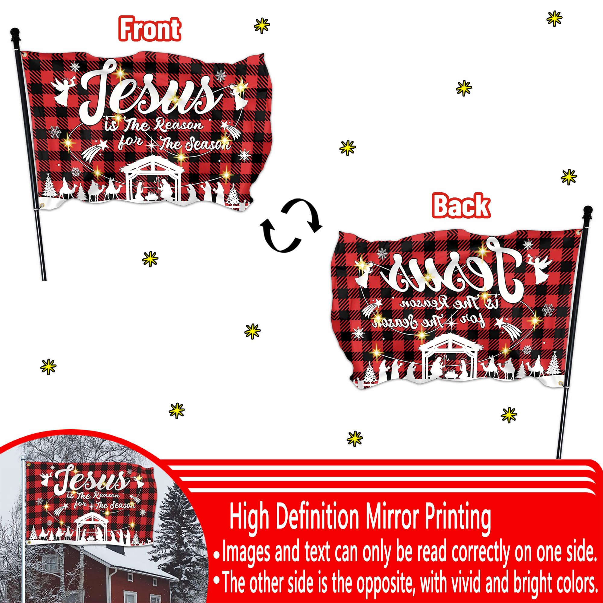 Snapklik.com : Jesus Is The Reason For The Season Flag 3x5 Ft Double ...
