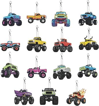 Amazon.com: beinkmake 15Pcs Car Diamond Art Painting Keychains Kit ...