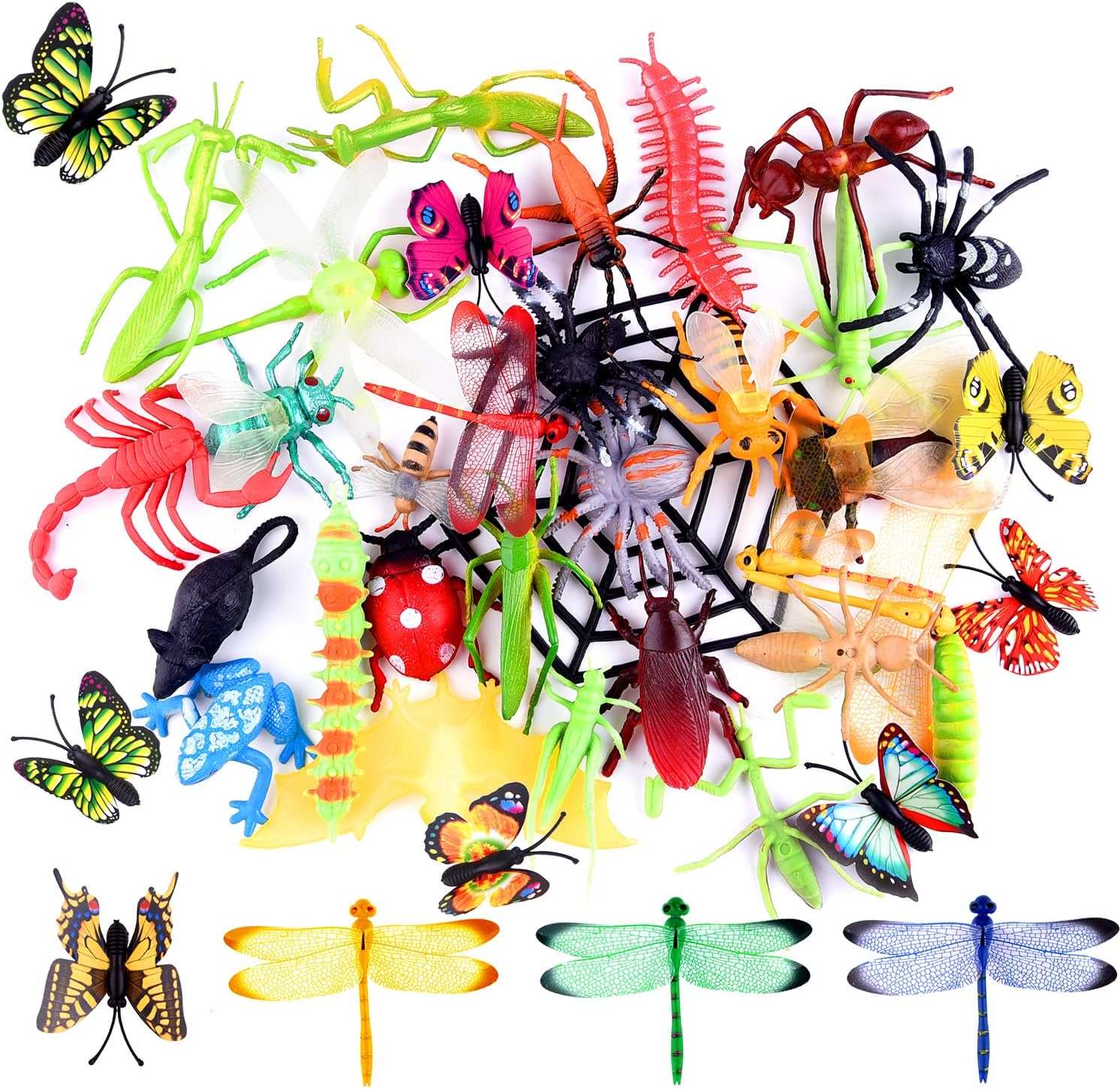 Amazon.com: TUPARKA 49 PCS Plastic Insect Figure Toys Assorted,Lifelike ...