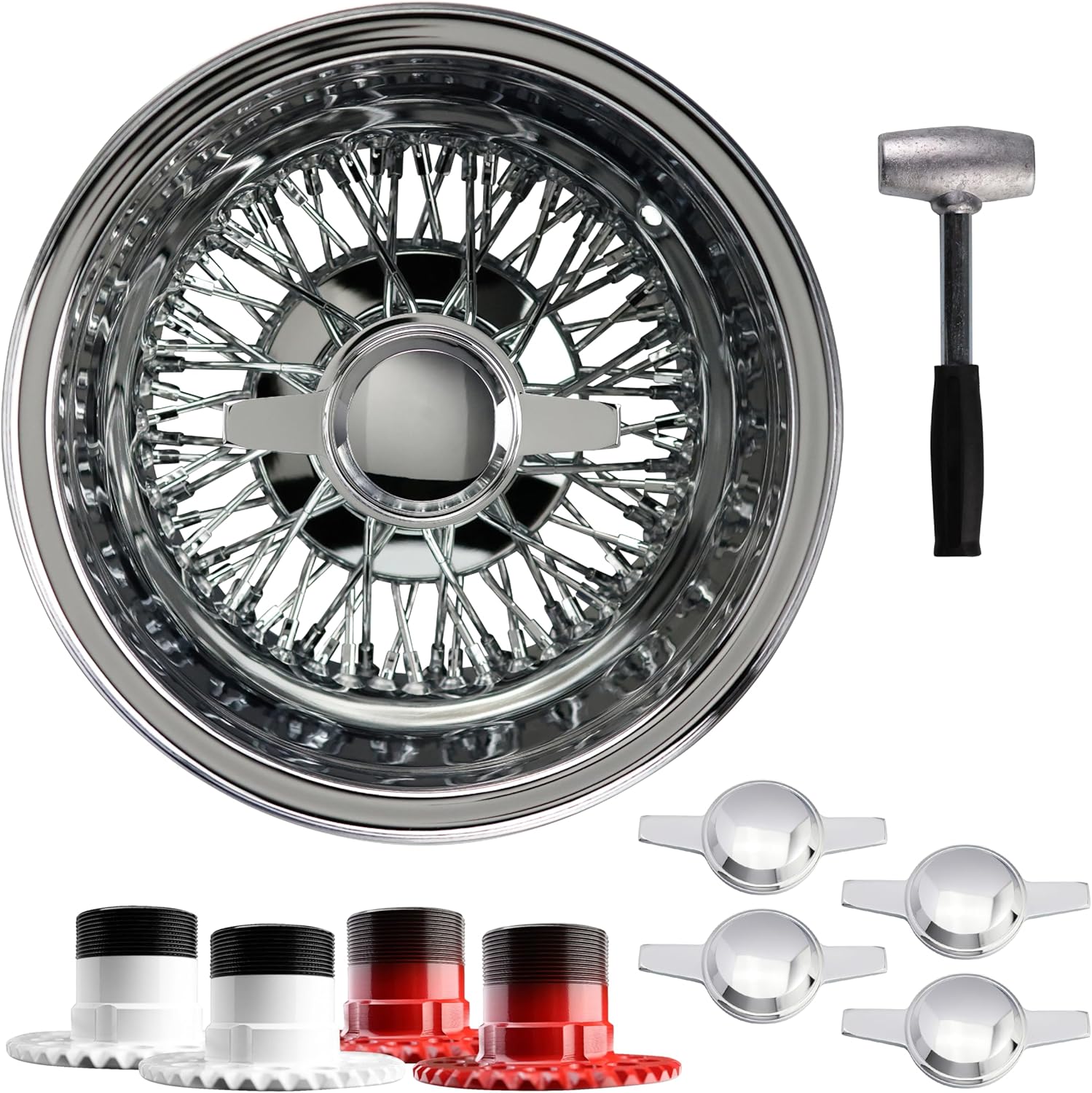 Amazon.com: British Wire Wheel 14x7 Reverse 72 Spoke Cross Lace Wire ...