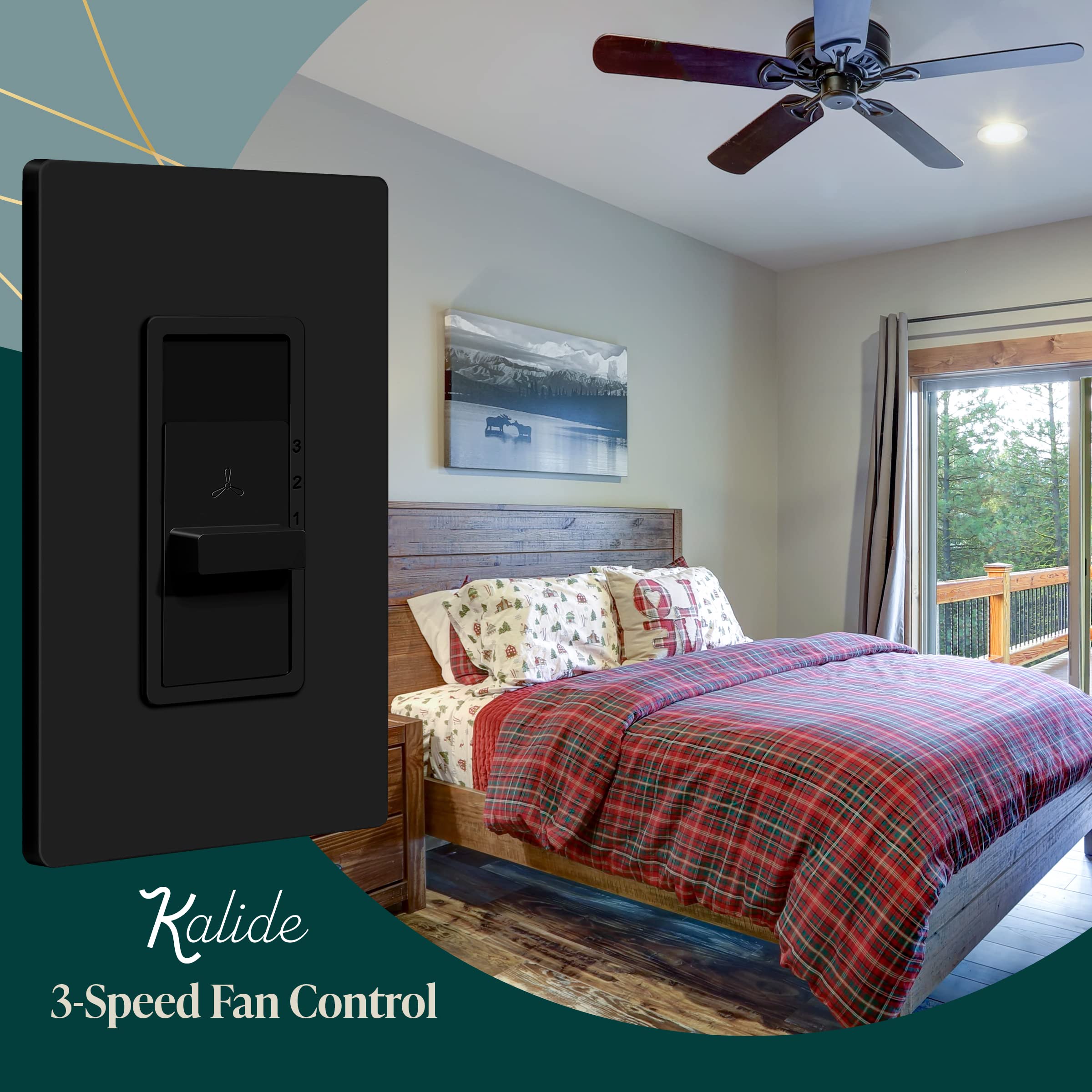 Snapklik.com : Kalide Fan Speed Control Switch, 3-Speed Fan Wall Switch ...