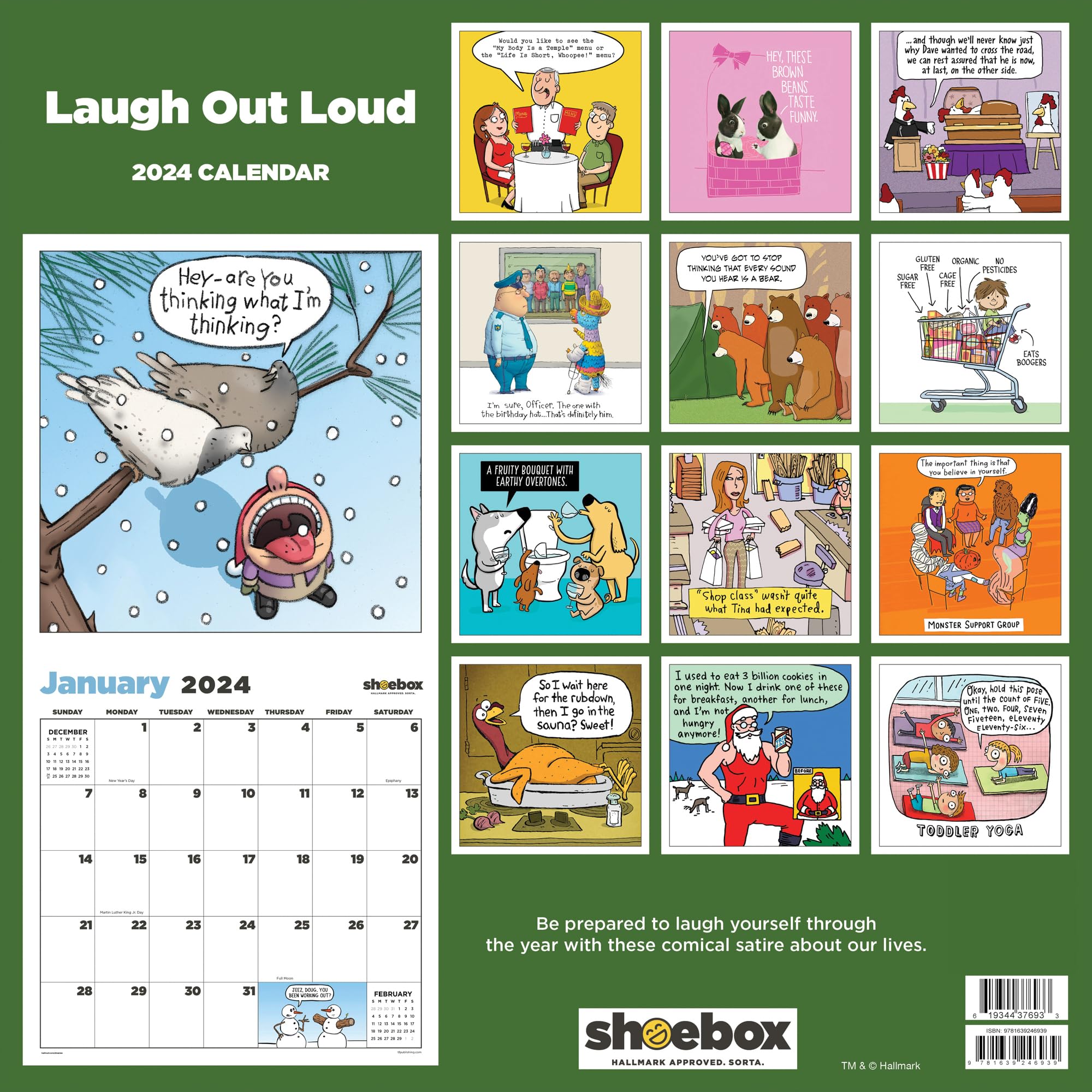 Snapklik.com : TF PUBLISHING 2024 Shoebox Wall Calendar Large Grids For ...