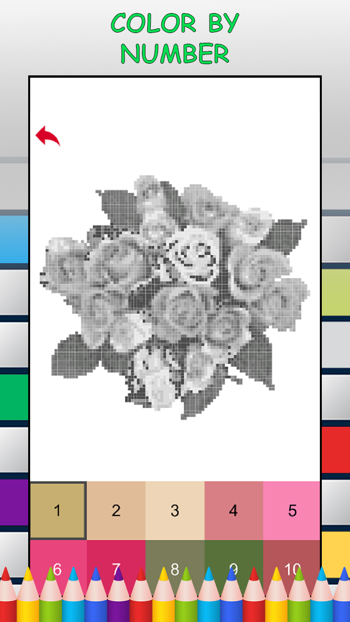 Roses Color by Number - No Ads Pixel Art Game - Coloring Book Pages ...