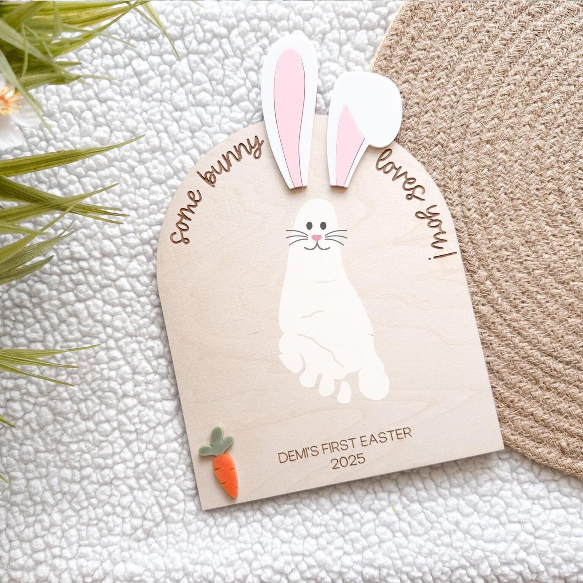 My First Easter Craft Custom Easter Footprint Art, Easter Carrot Patch ...