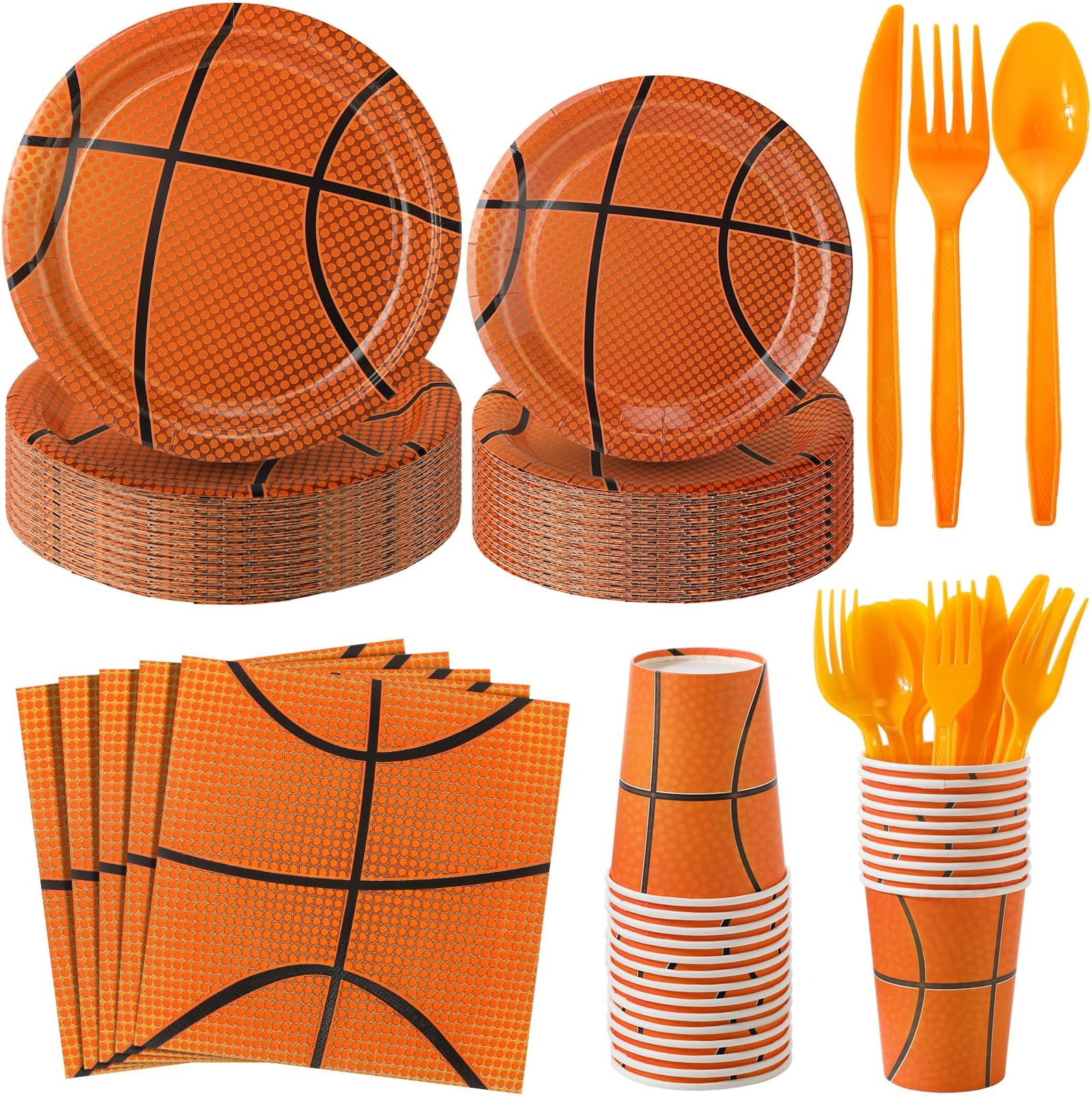 Amazon.com: Domensi 280 Pcs Sports Party Paper Plates and Napkins Paper ...