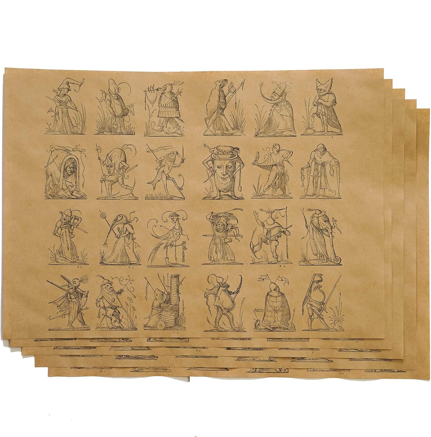 Amazon | puikko 紙製ブックカバー 「パンタグリュエルの滑稽な夢」 A3判（5枚セット） (クラフト紙) | ブックカバー | 文房具・オフィス用品