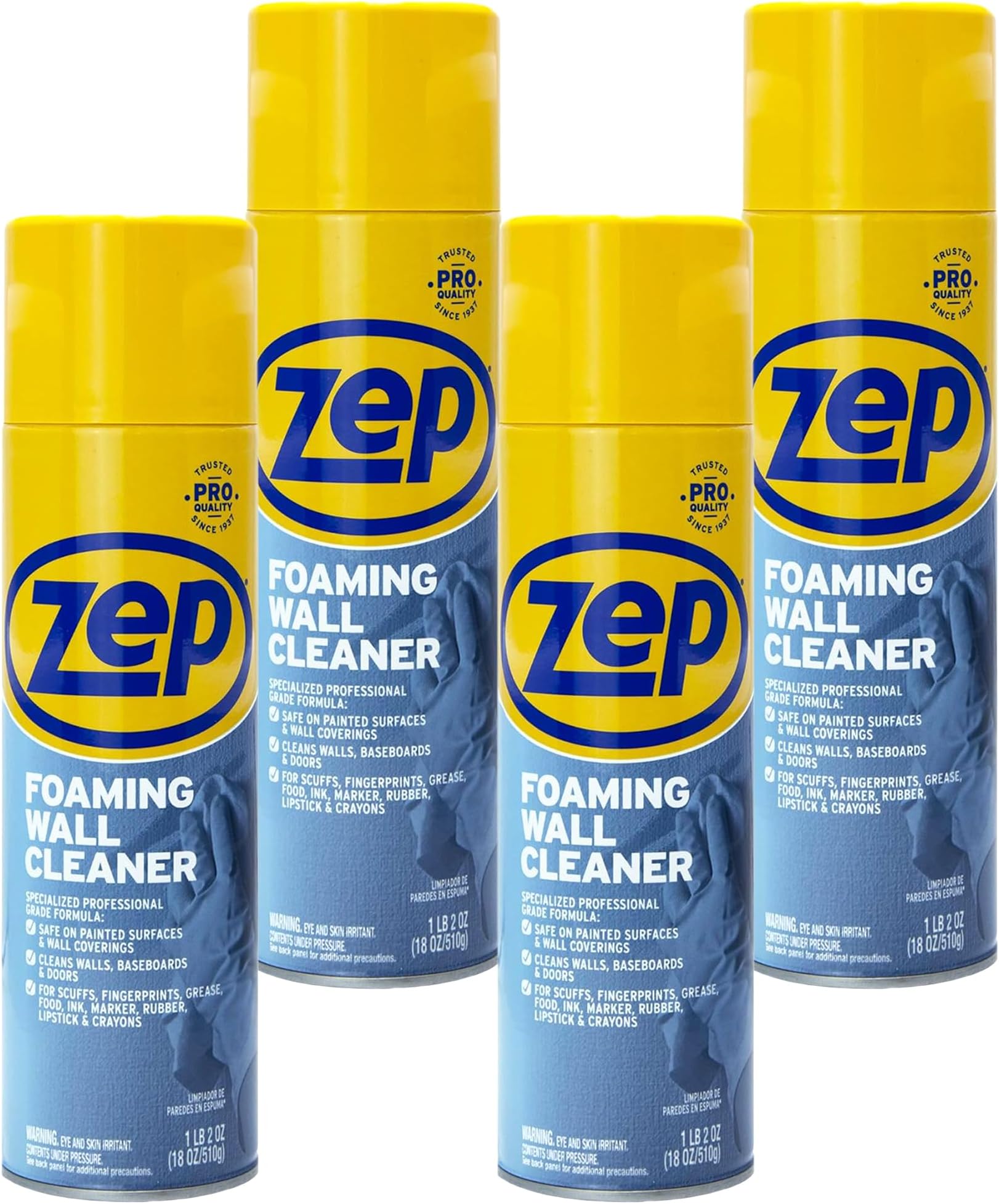 Amazon.com: Zep Foaming Wall Cleaner - 18 oz (Case of 4) ZUFWC18 ...