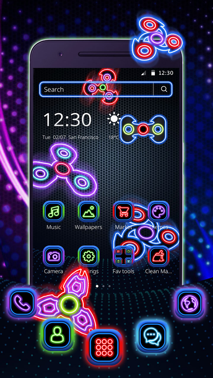 Neon Fidget Spinner Player 2D Theme - App on Amazon Appstore
