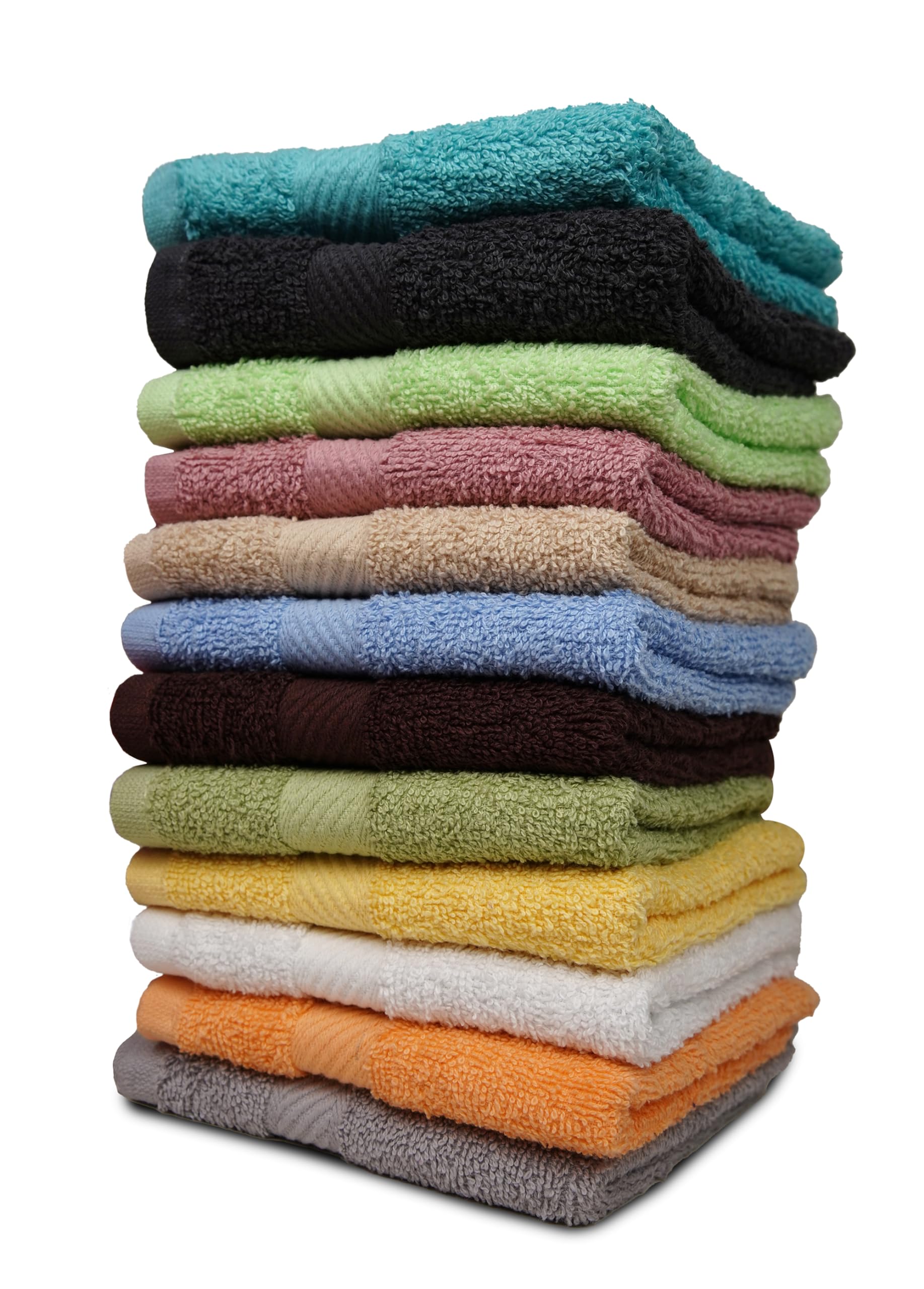 Amazon.com: CORPORATE HILLS CH 100% Cotton Washcloths Pack of 12 - (12 ...