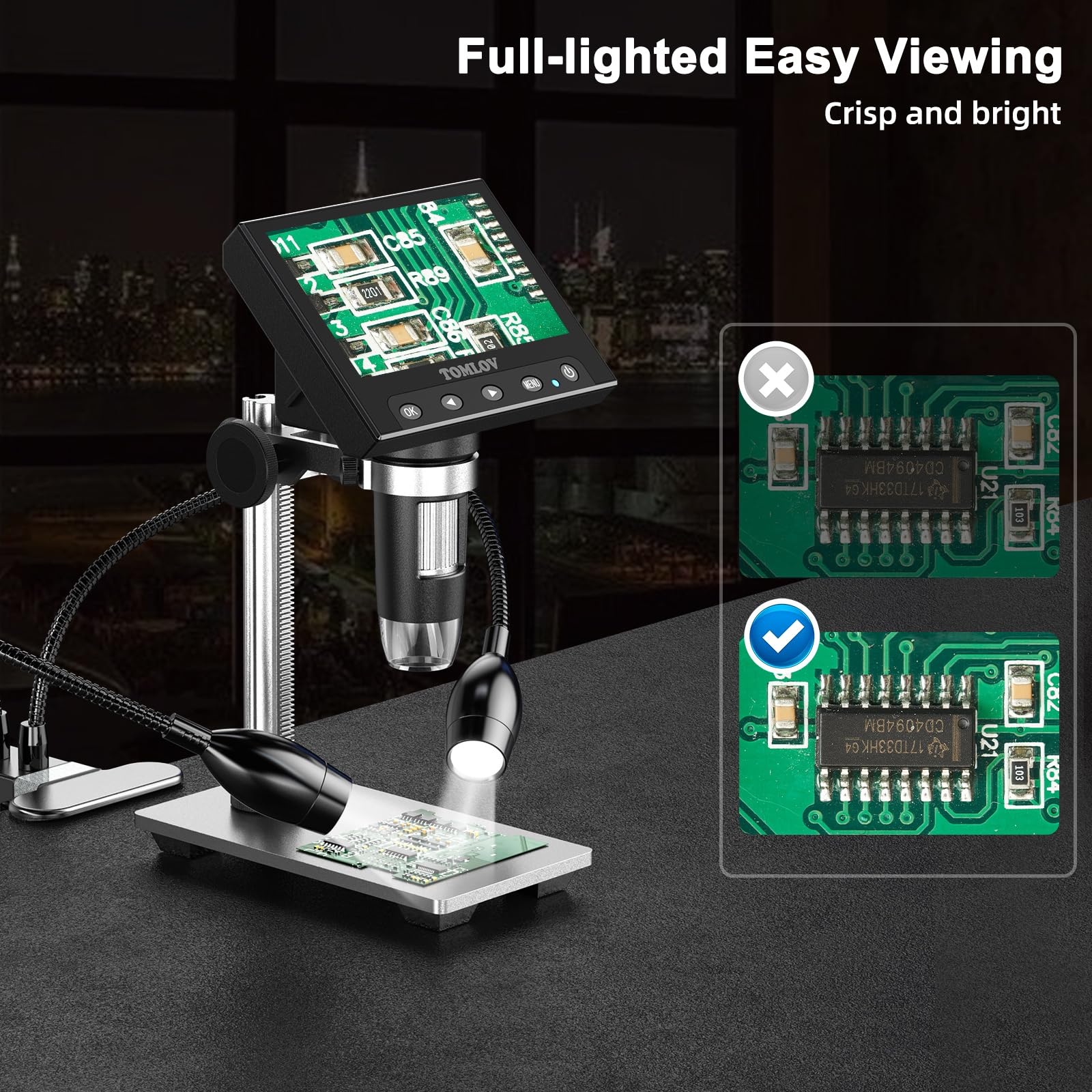 Snapklik.com : TOMLOV Digital Microscope Gooseneck LED Fill Lights GL06 ...