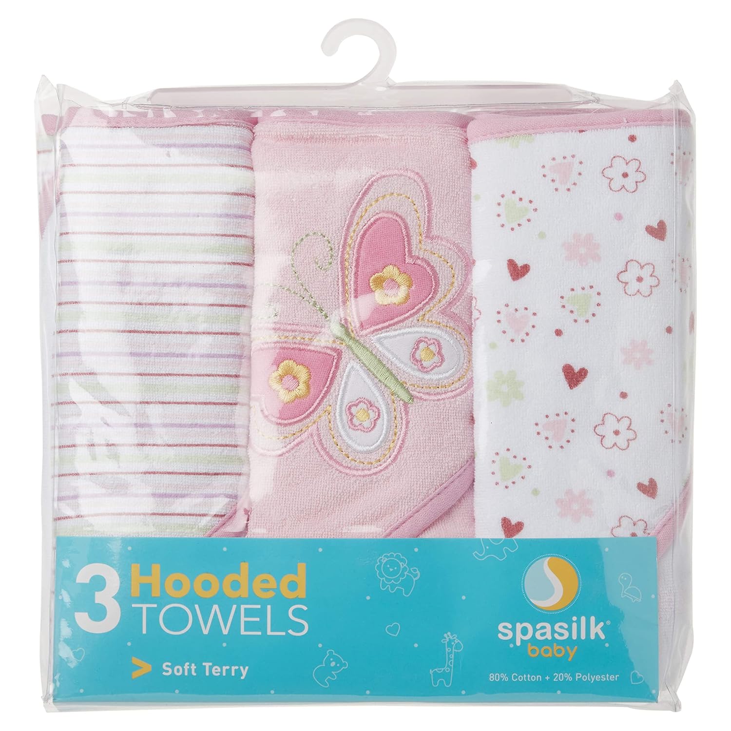 Amazon.com: Spasilk Baby 3 Pack Soft Terry Hooded Towel Set for Newborn ...