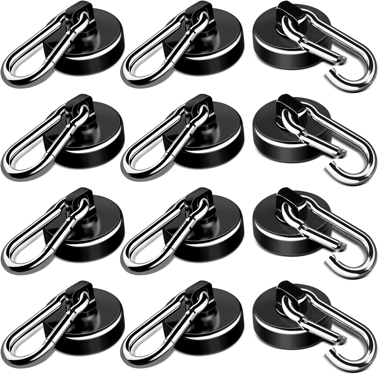 Amazon.com: Ant Mag Black Magnetic Hooks Heavy Duty with Snap 22lbs ...