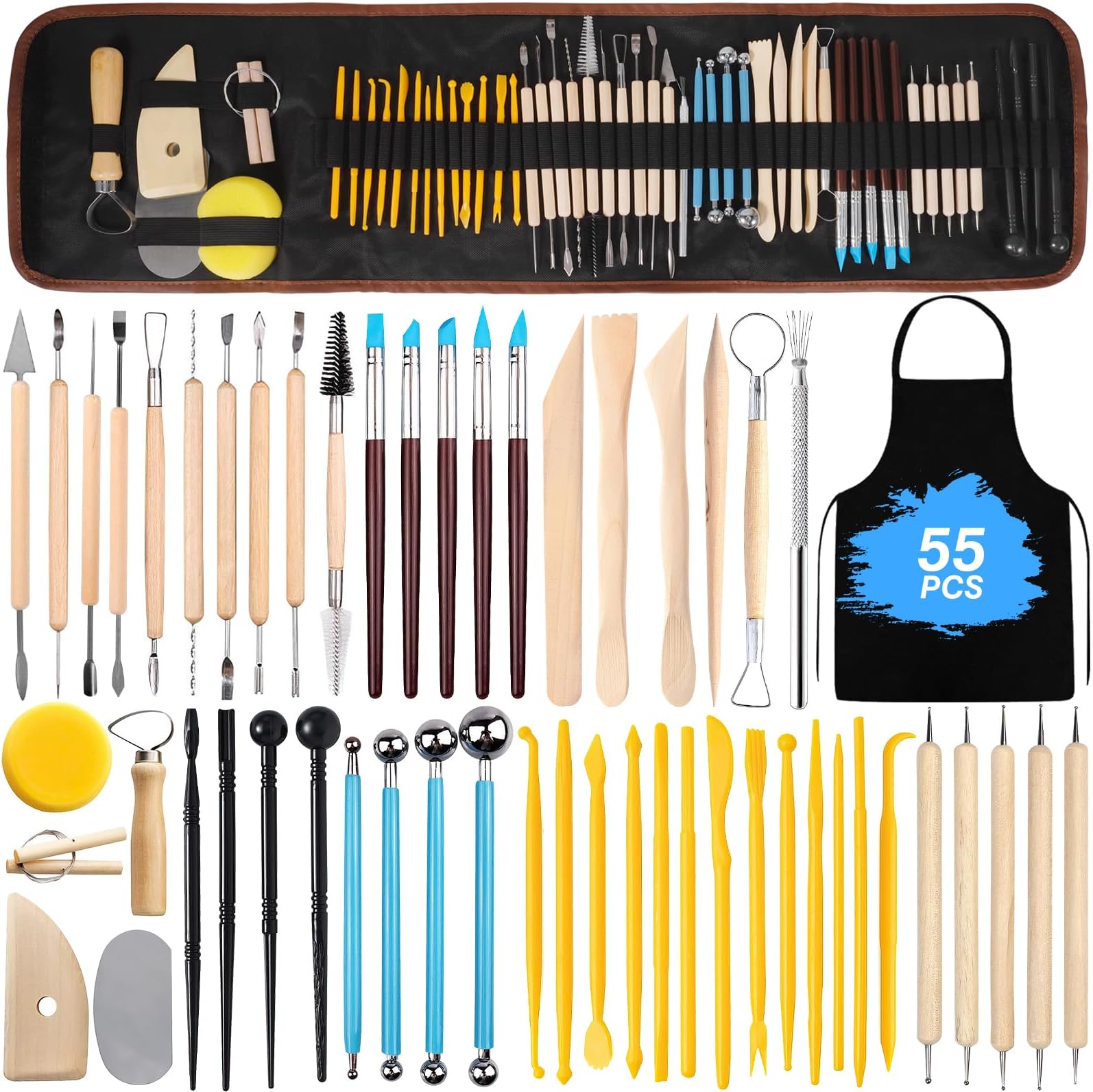 FAMKEEP 55 Pcs Outils de Sculpture,Outil Modelage Outil de Poterie ...