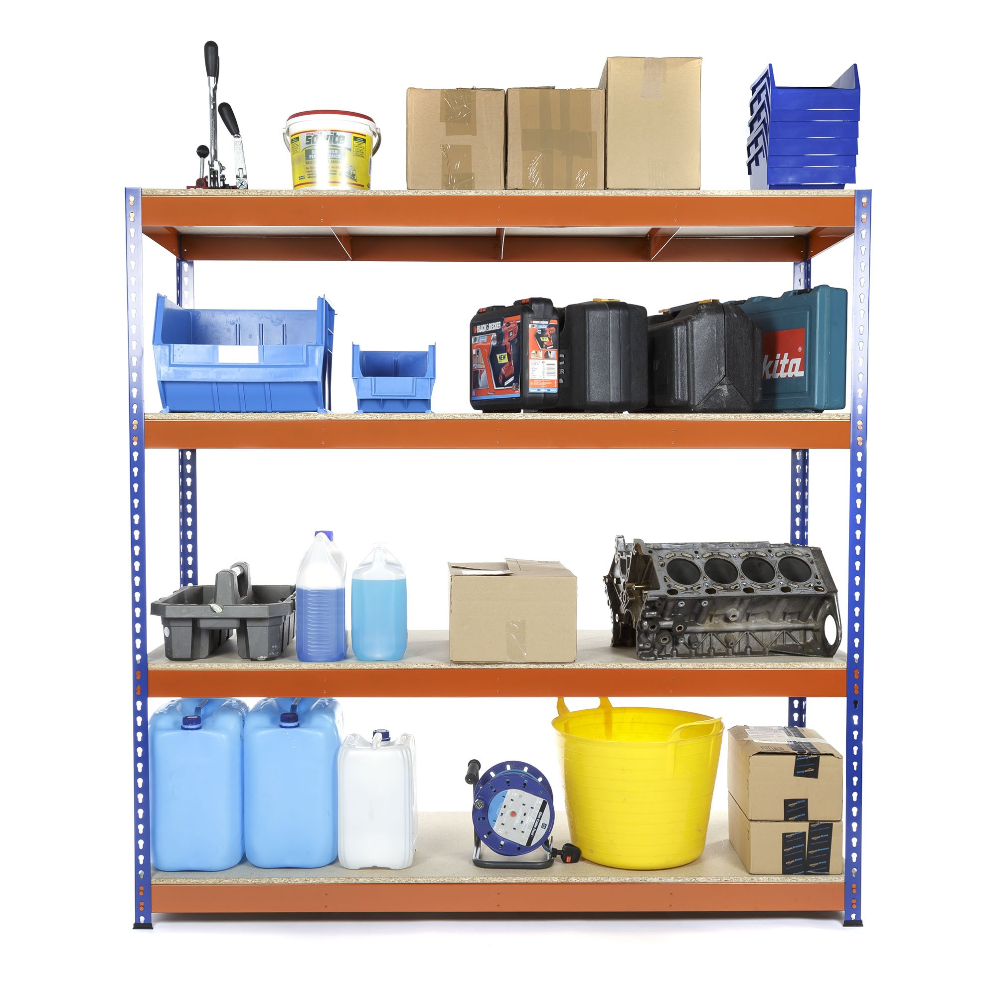 Extra Heavy Duty Garage Racking Shelving Unit 1800mm H x 1800mm W x ...