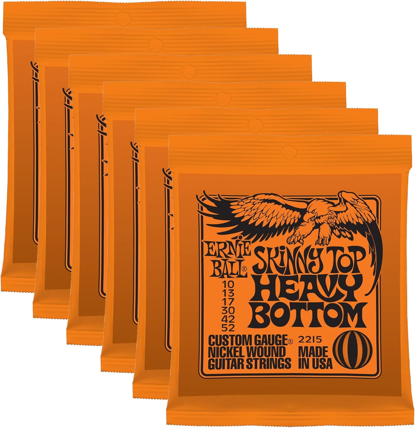 Amazon.com: Ernie Ball 2215 Skinny Top Heavy Bottom (6-pack) : Musical Instruments