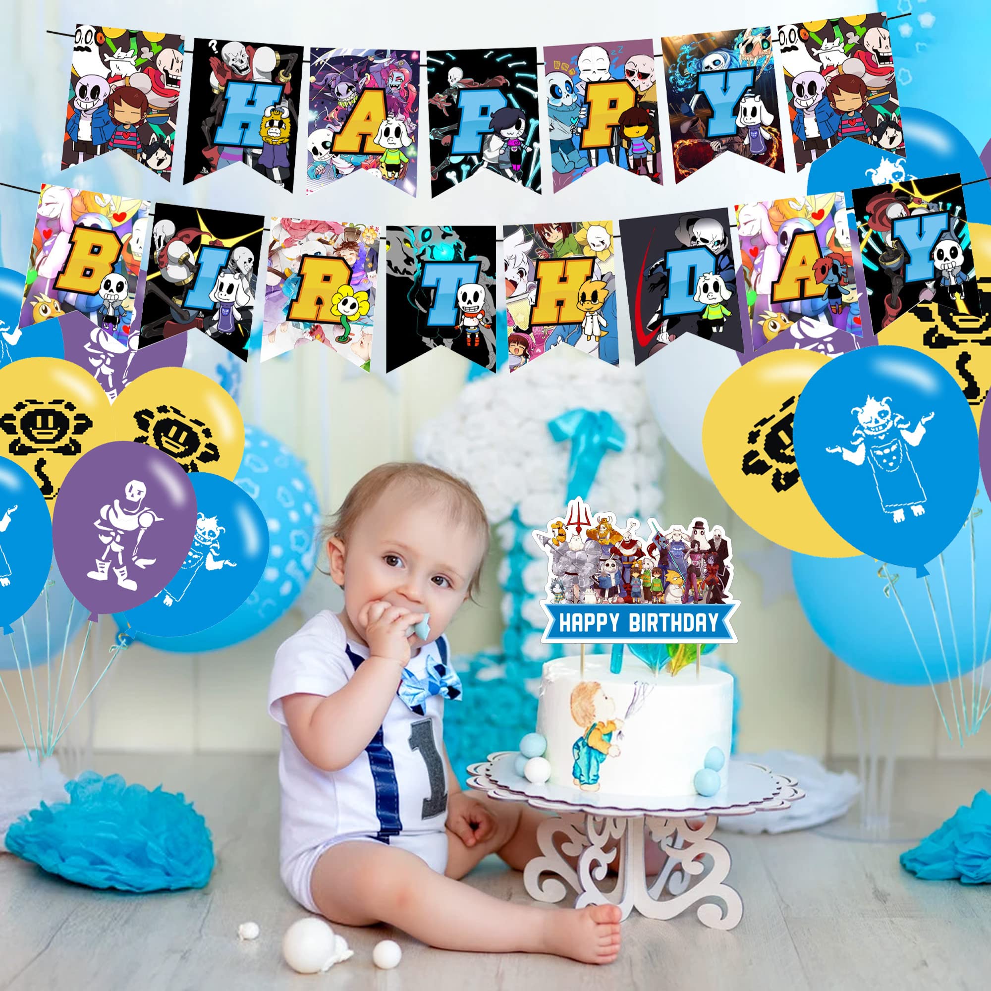 Undertale Party Decorations Set, Cartoon Undertale Theme Birthday ...