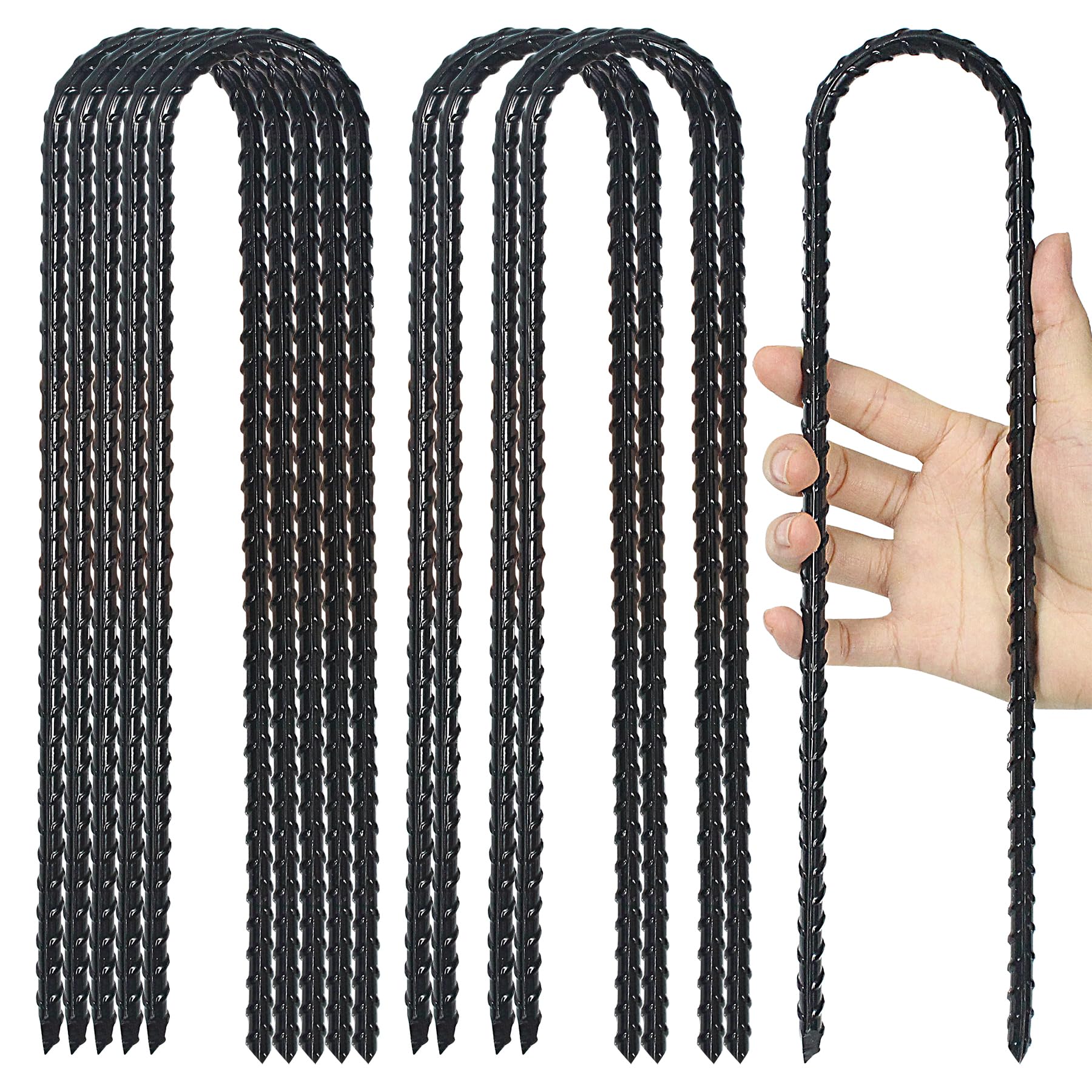 Amazon.com : 12-Inch Heavy Duty Trampoline Wind Stakes U Shaped Rebar ...