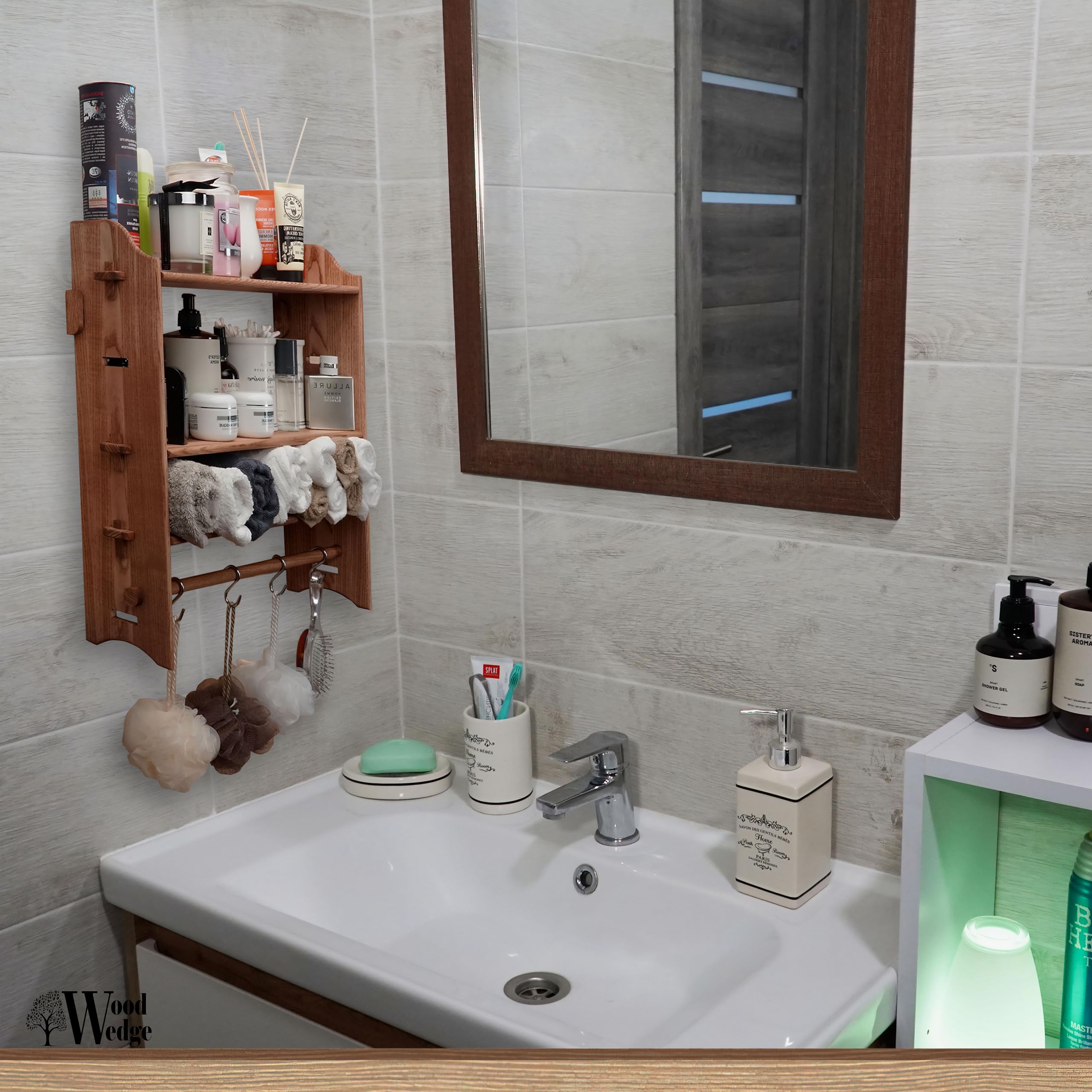 Wood Wedge 3 Tier Spice Rack Stand Holder, Kitchen countertop Organizer ...