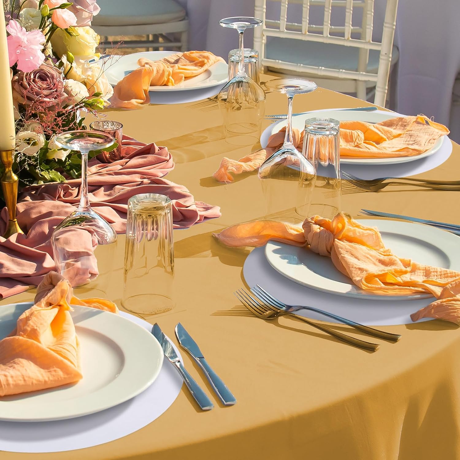 Yeaqee 120 manteles individuales desechables de papel redondos de 12 ...