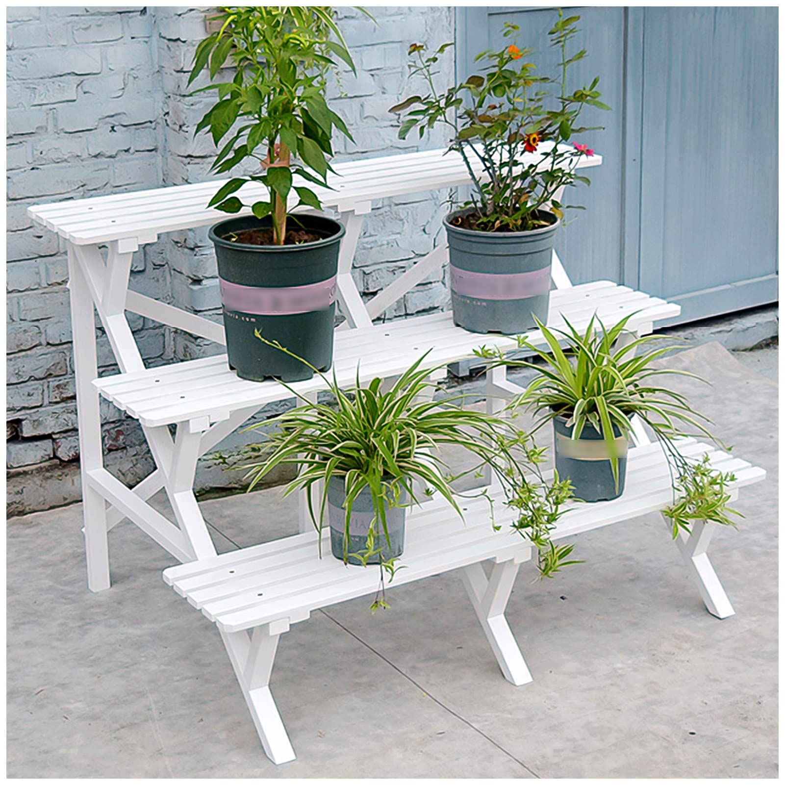 Plant Stands Outdoor Wood Steps 40 Outdoor Plant Stand Ideas For Your