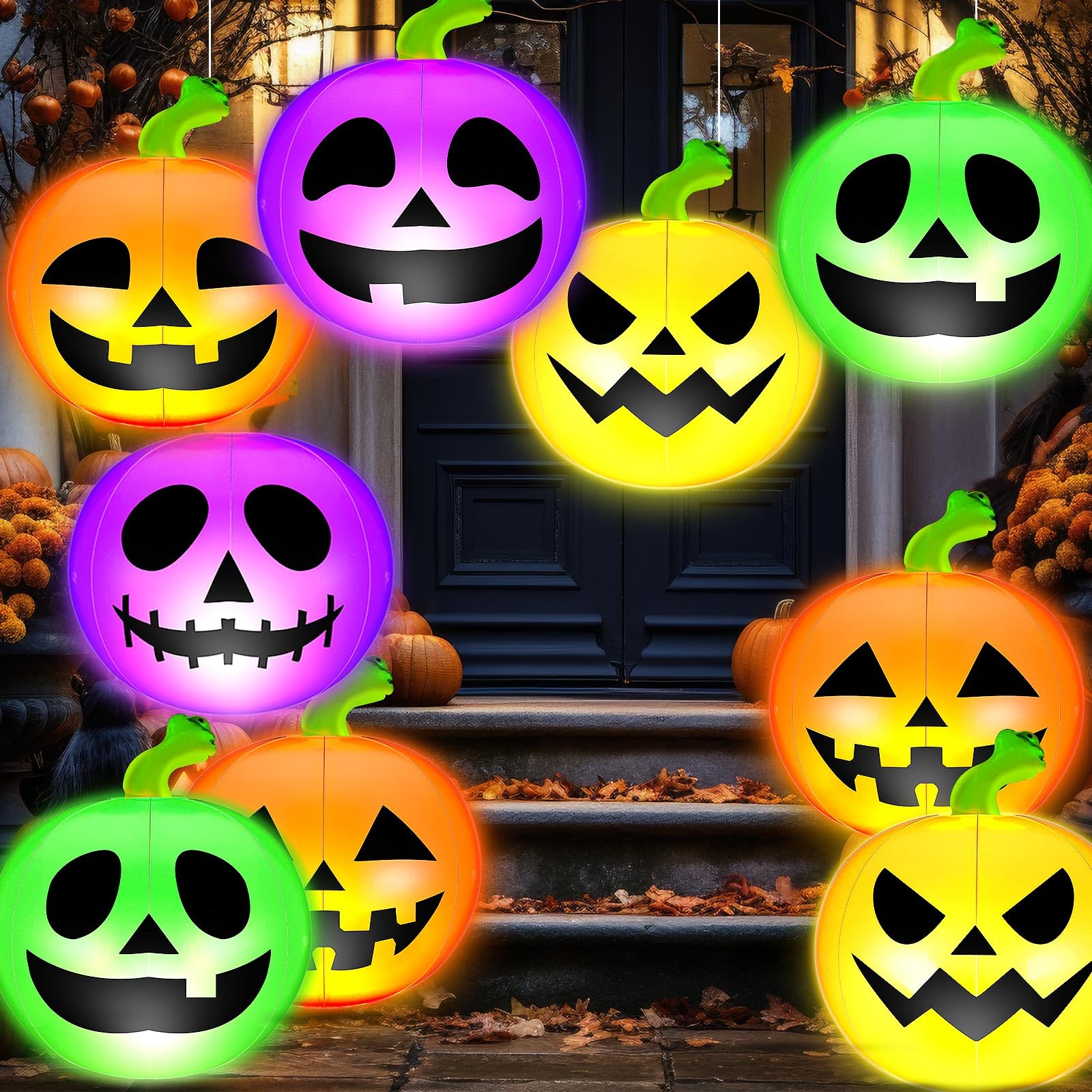 Amazon.com: Jetec 24 Pcs 16 Inch Halloween Pumpkin Beach Ball ...