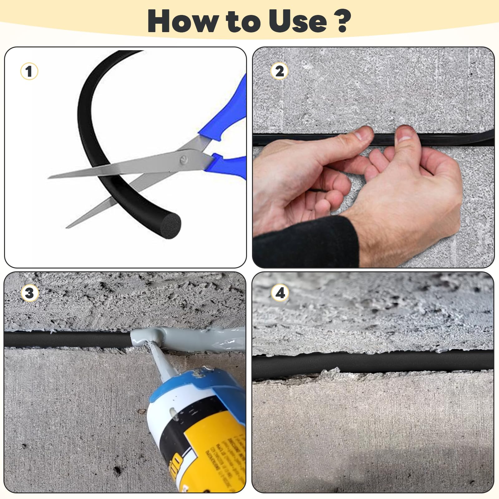 Snapklik.com : DGSL Backer Rod 3/4 Inch, Caulk Saver, Black Foam Backer ...