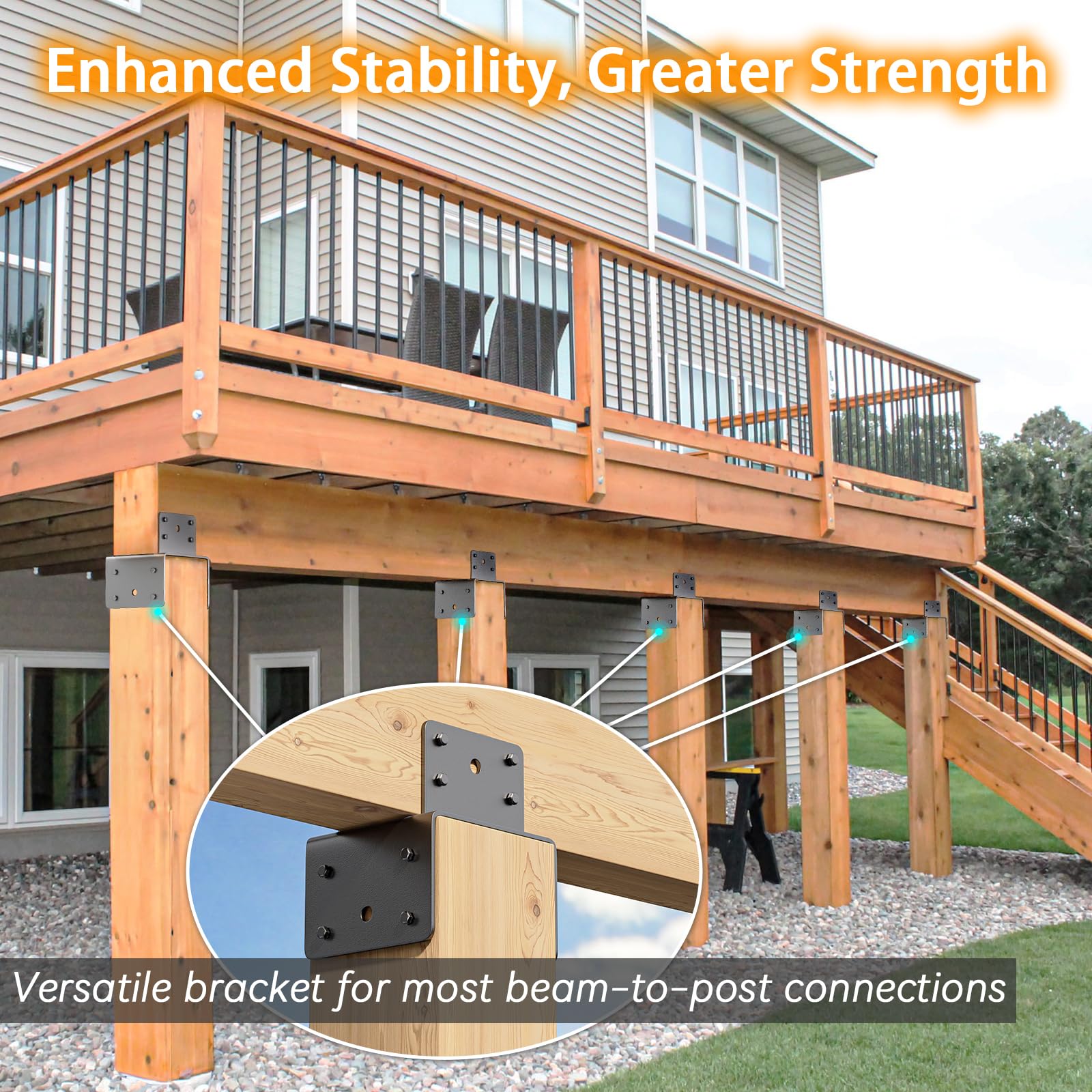 Snapklik.com : 6x6 Post Anchor Connector, 2Pack Stainless Steel Post ...