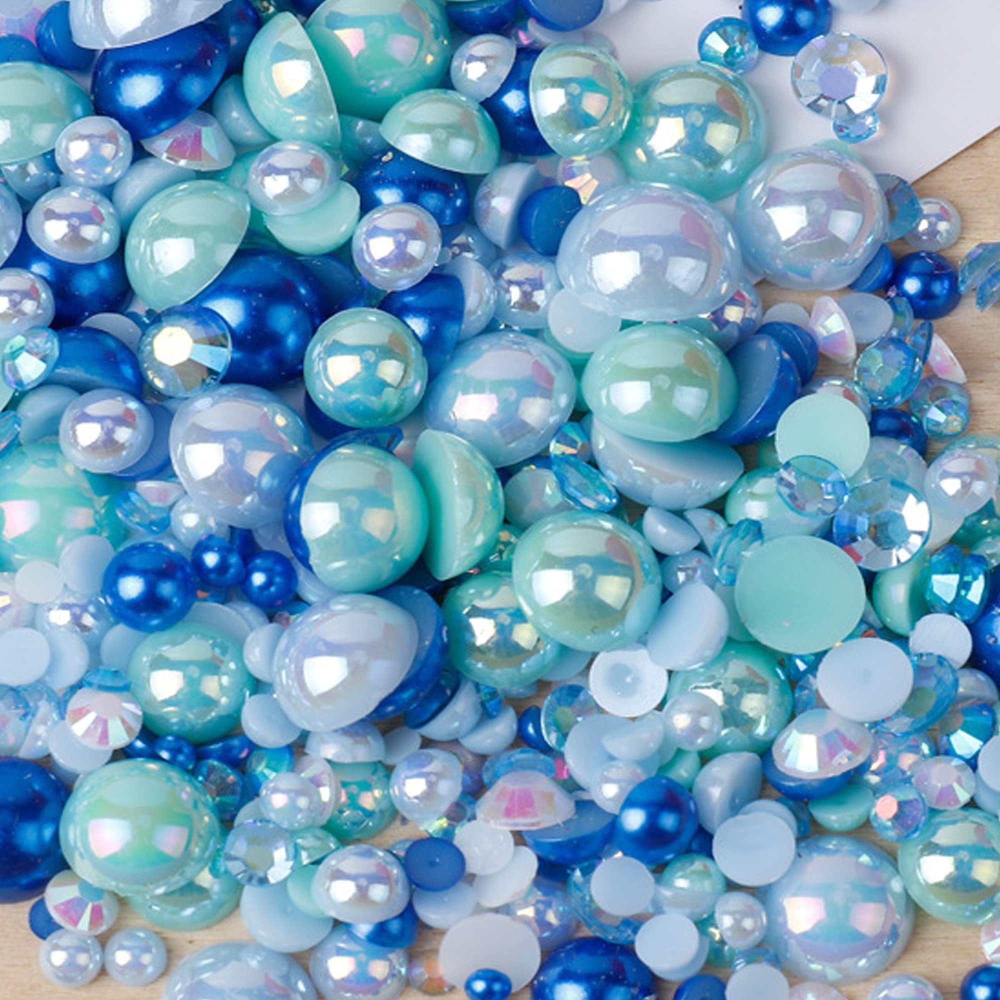 Amazon.com: Kikonoke 75g Mix Resin Pearls Rhinestones Kit, 3-10mm Half ...