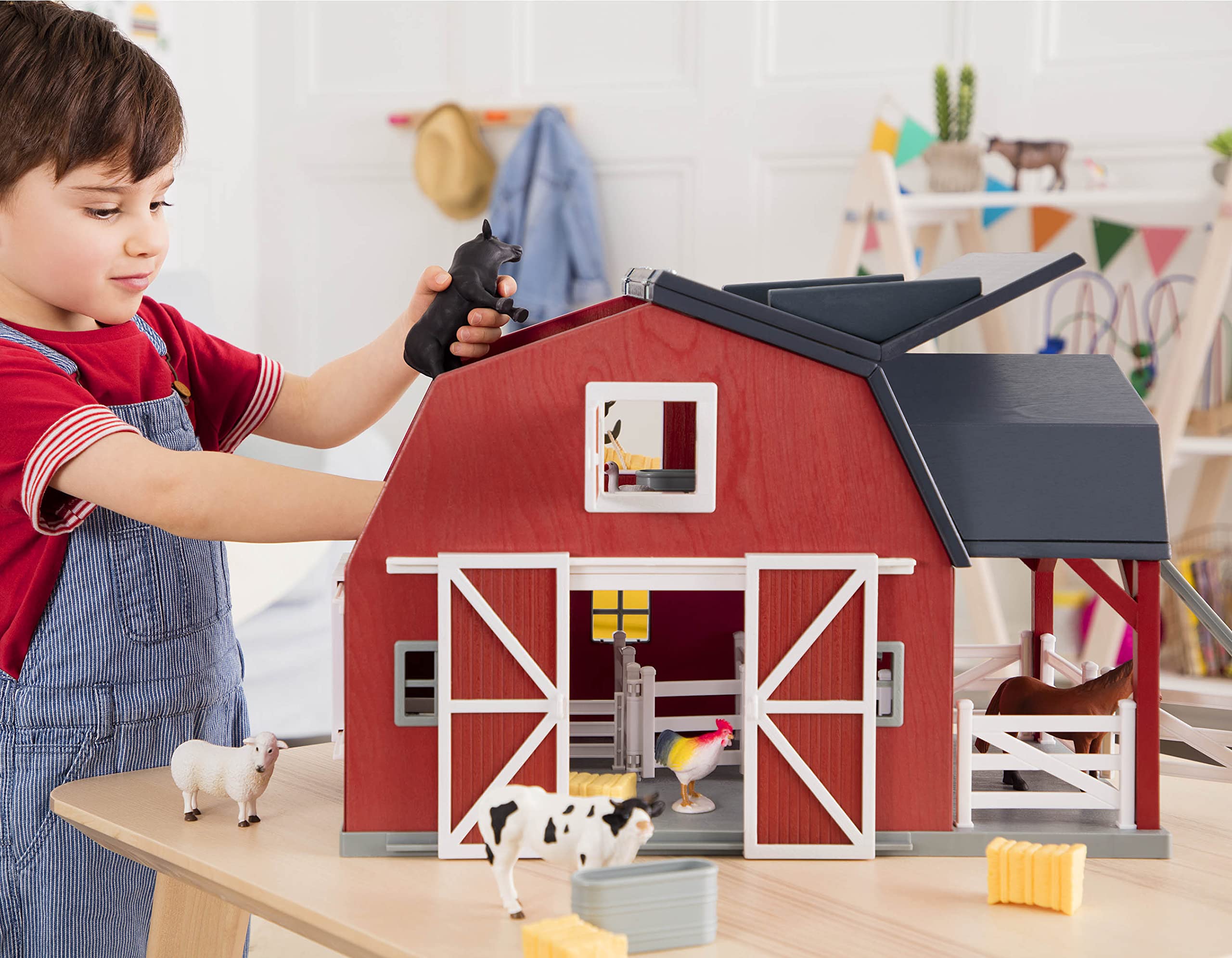 Terra by Battat – Wooden Animal Barn – Toy Barn Farm Toys Playset for ...