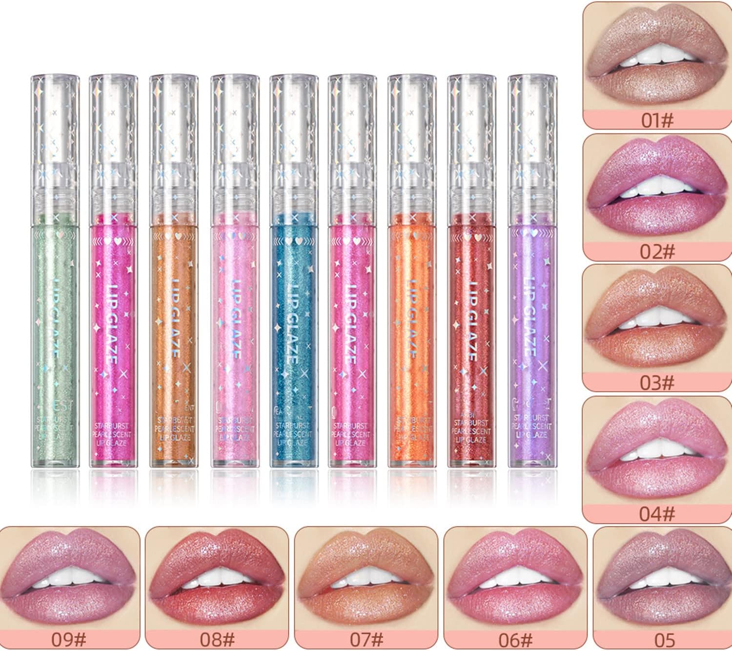 Amazon.com : MAEPEOR Glitter Liquid Lipsticks Set 9 Colors Smooth ...