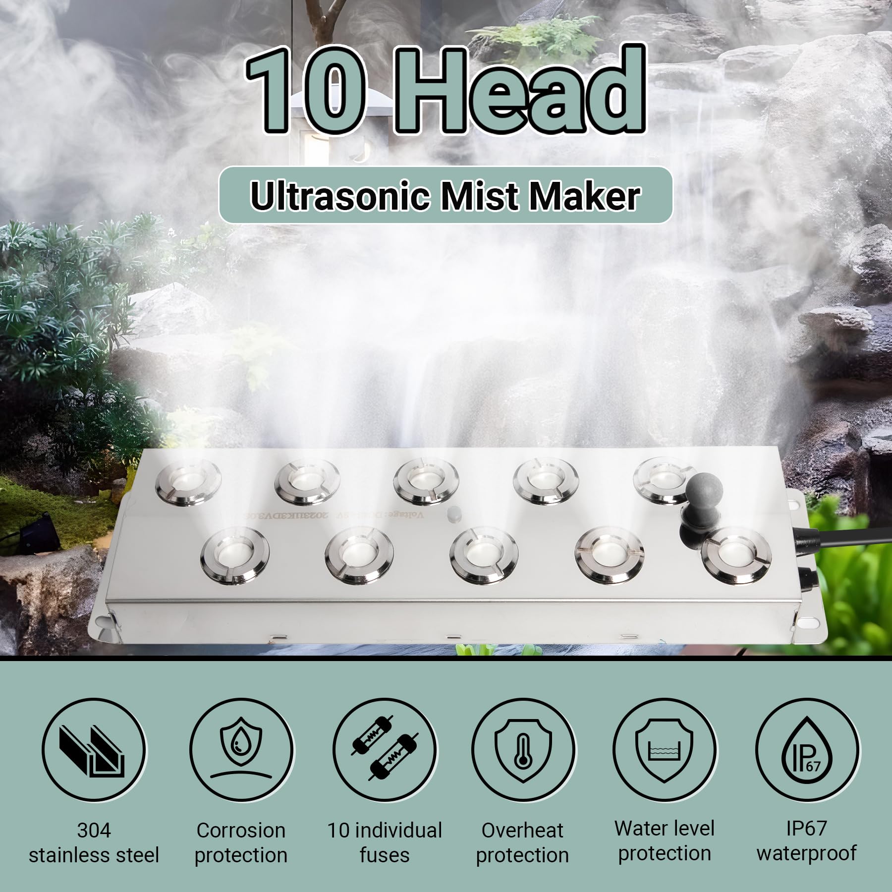Snapklik.com : Toriexon Ultrasonic Fogger 10 Head, Ultrasonic Mist Maker