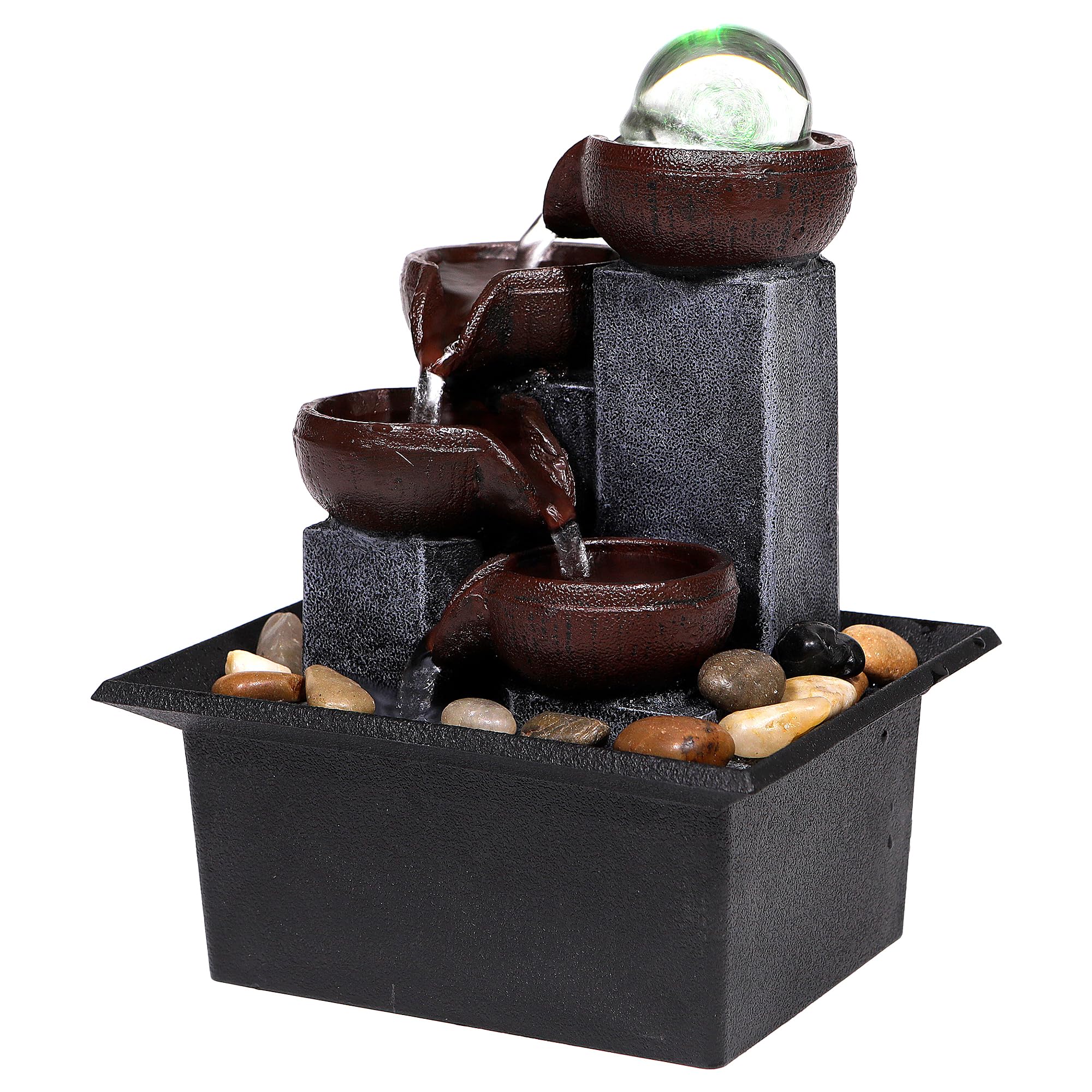 Amazon.com: Water Fountains Indoor-Waterfall-Tabletop Fountain-Desk ...