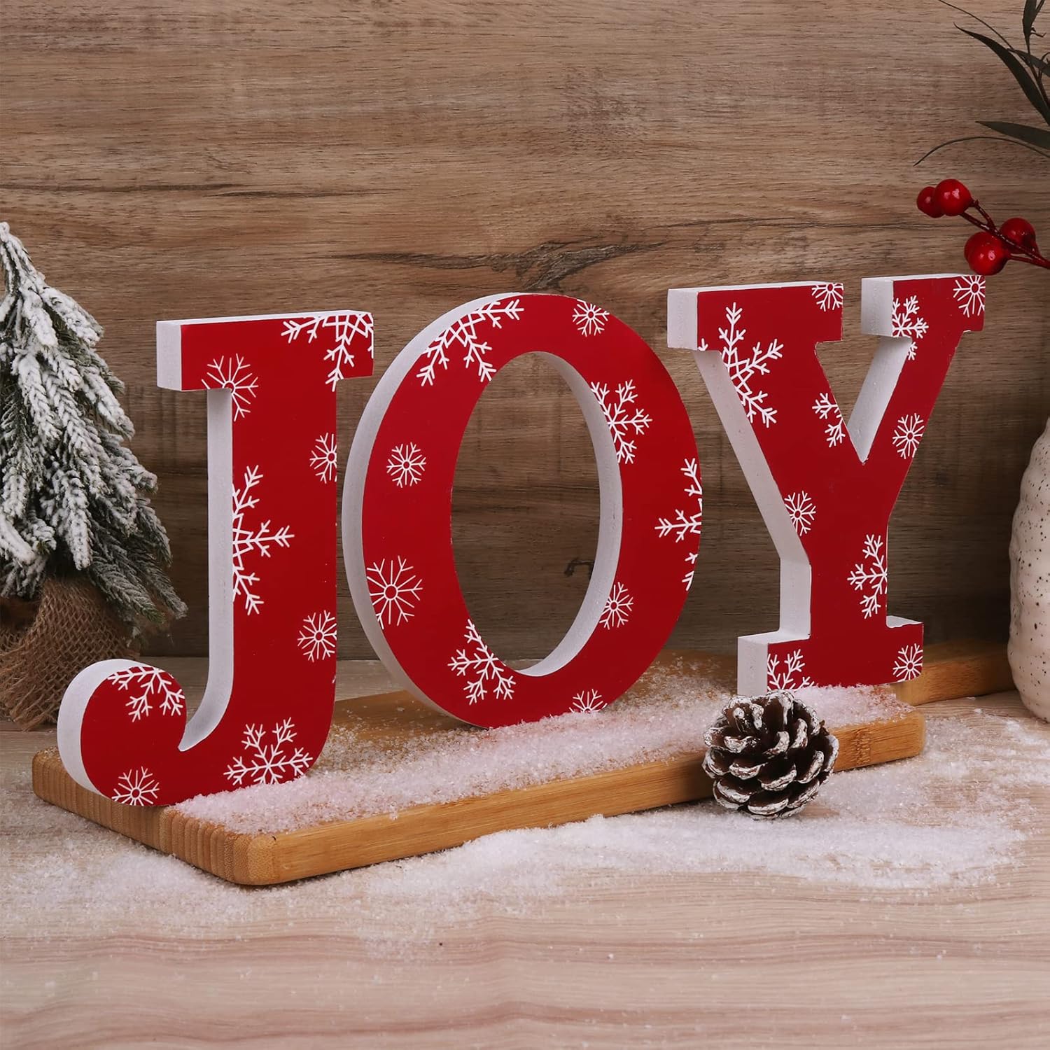 Amazon.com: Bunny Chorus Joy Christmas Table Decoration 3 Pcs, JOY ...