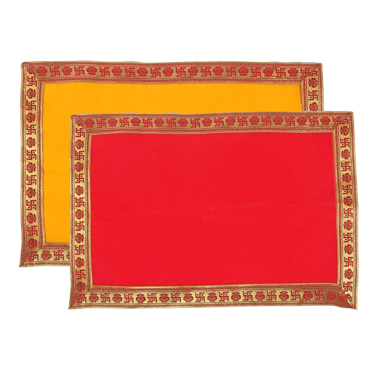 Buy Yellow/Red Velvet Baithak Assan Ganpati Rumal || Puja Cloth || Puja ...