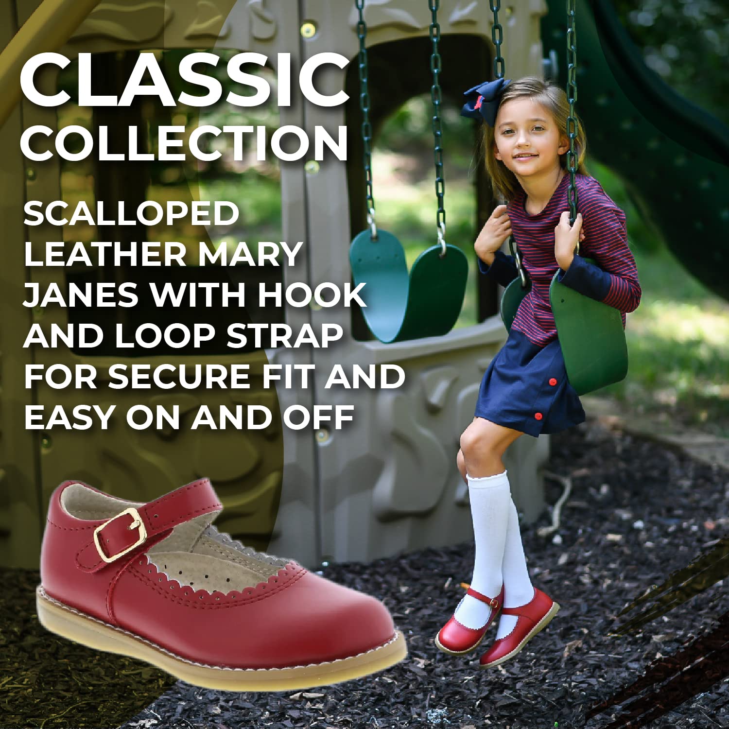 Snapklik.com : FOOTMATES Allie Leather Mary Jane Girls Party Dress Hard ...