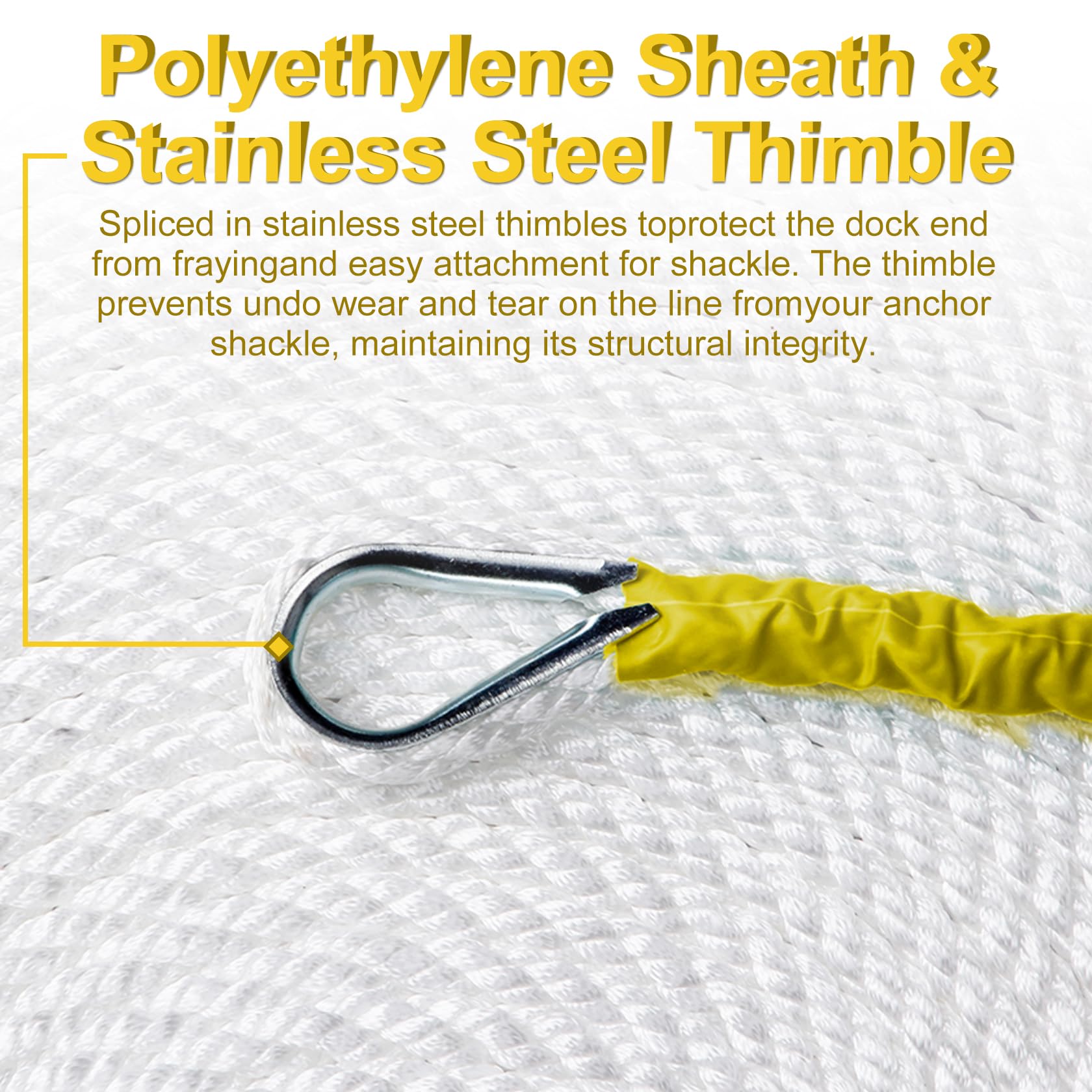 Snapklik.com : B4B BANG 4 BUCK Boat Anchor Rope 100 Ft X 1/2 Inch ...